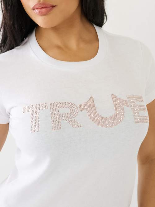 STUDDED TR LOGO CREW TEE