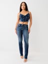 BILLIE LADDER STITCH STRAIGHT JEAN - Ocean Glow | True Religion