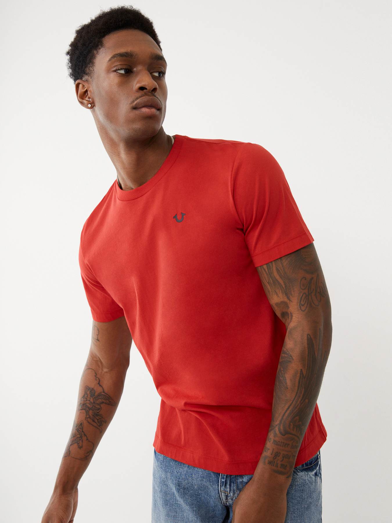 PUFF PRINT LOGO TEE - Red | True Religion