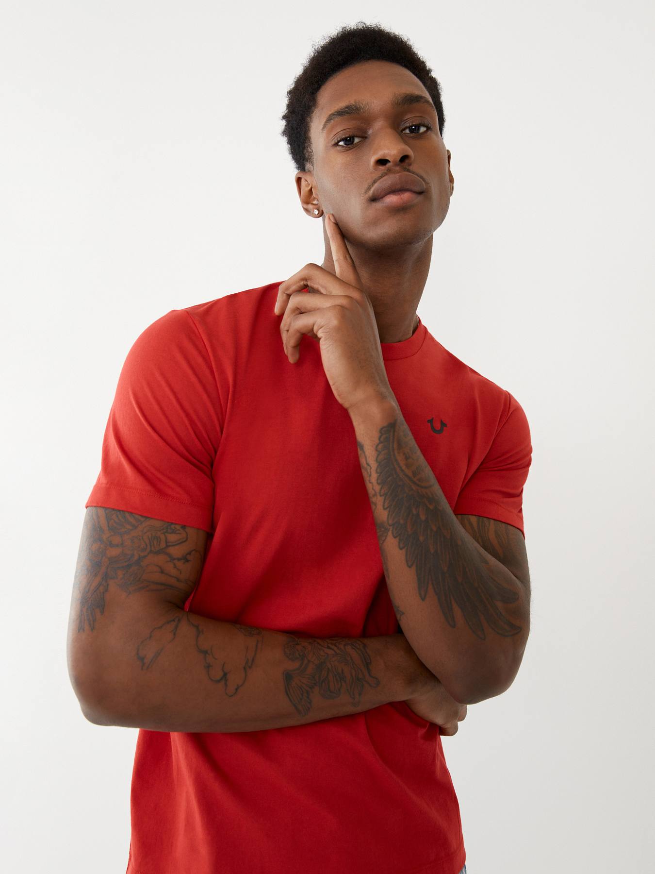 PUFF PRINT LOGO TEE - Red | True Religion