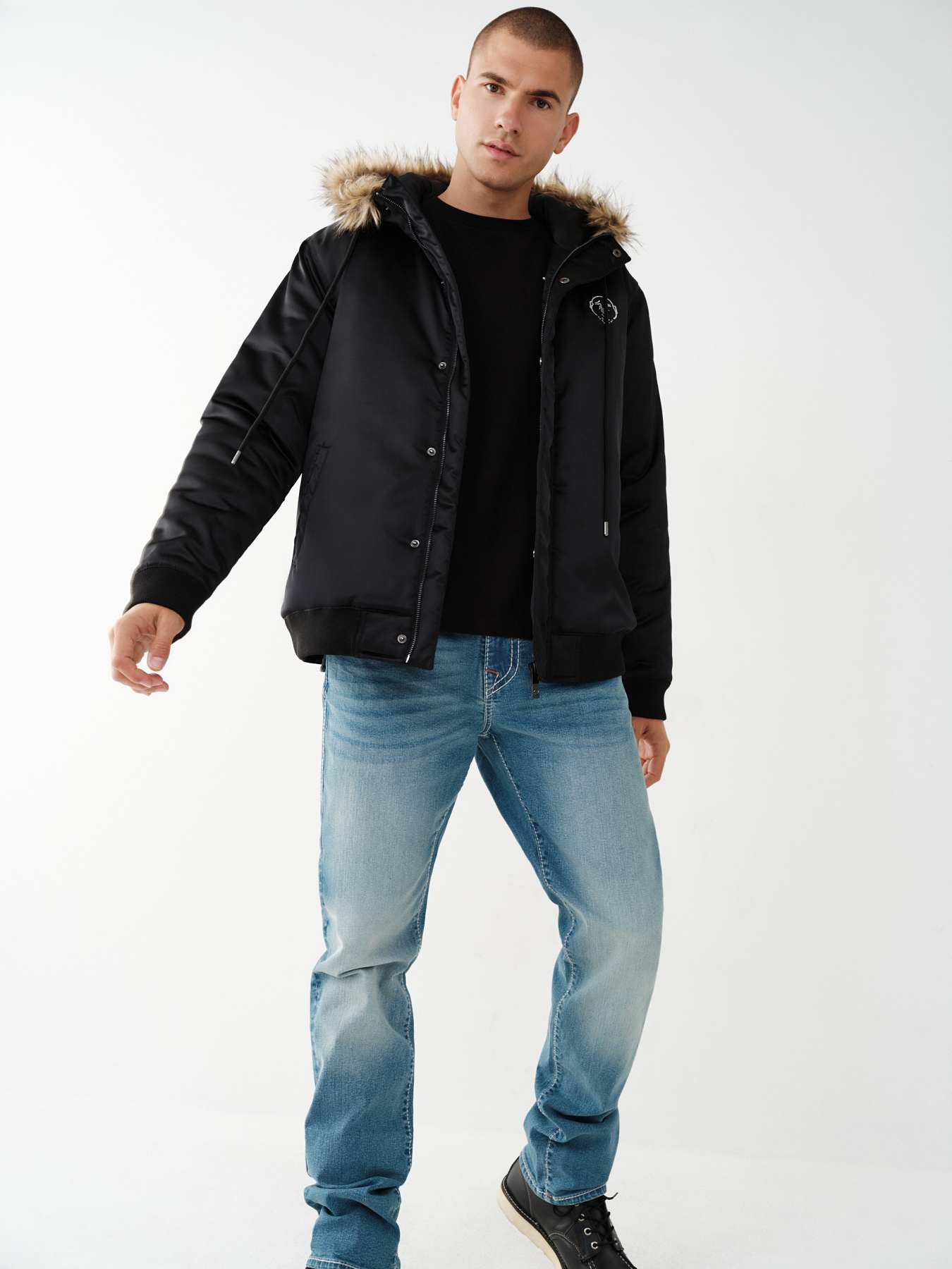 HOODED BOMBER JACKET