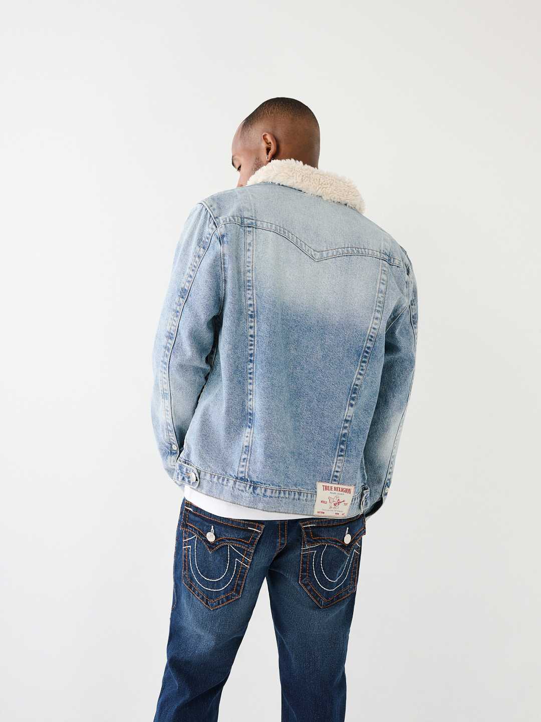 FAUX SHEARLING JIMMY DENIM JACKET