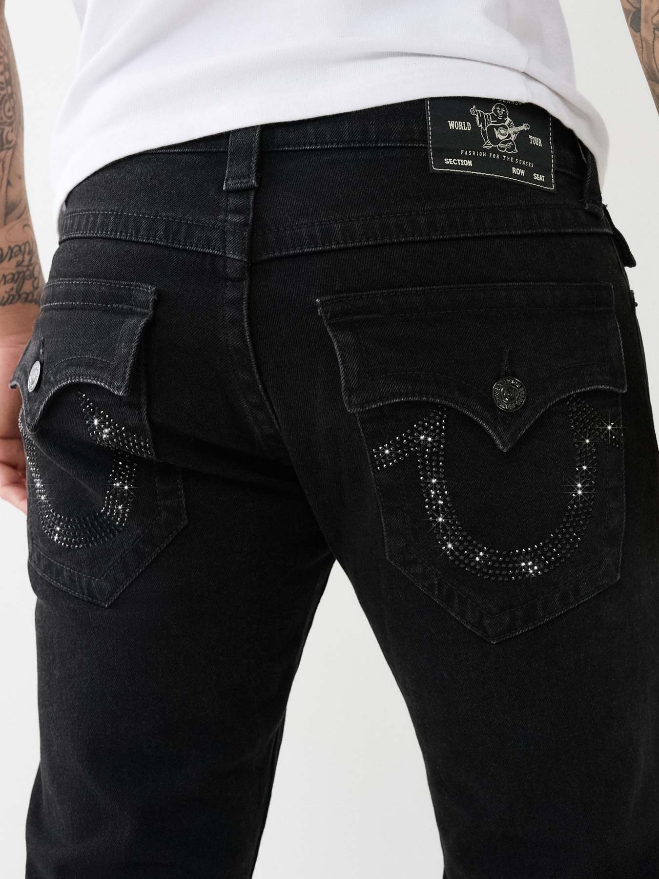 Jean True Religion Tout Noir RICKY SUPER T STITCH STRAIGHT JEAN Body
