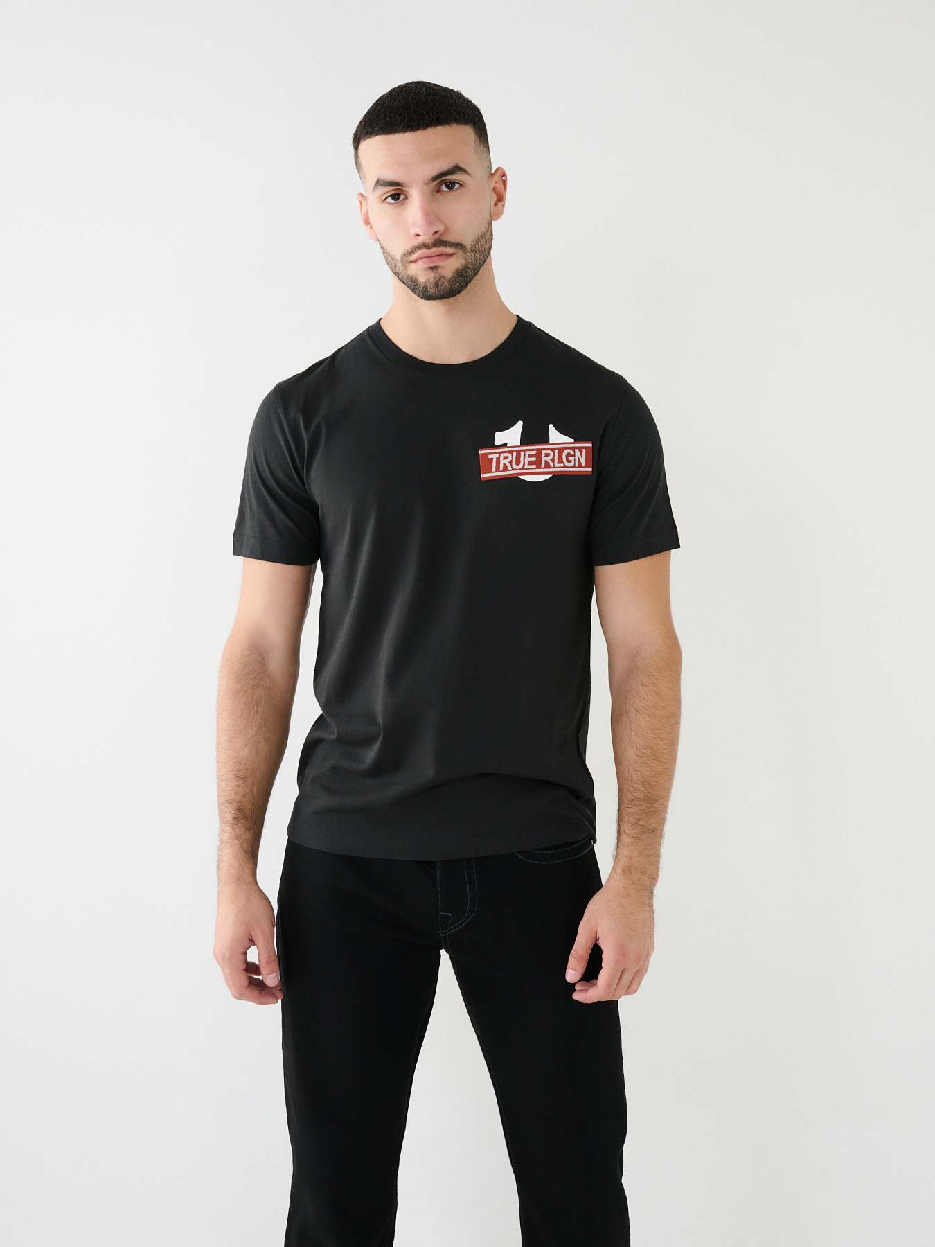 BUDDHA LOGO TRUE RLGN TAPE TEE