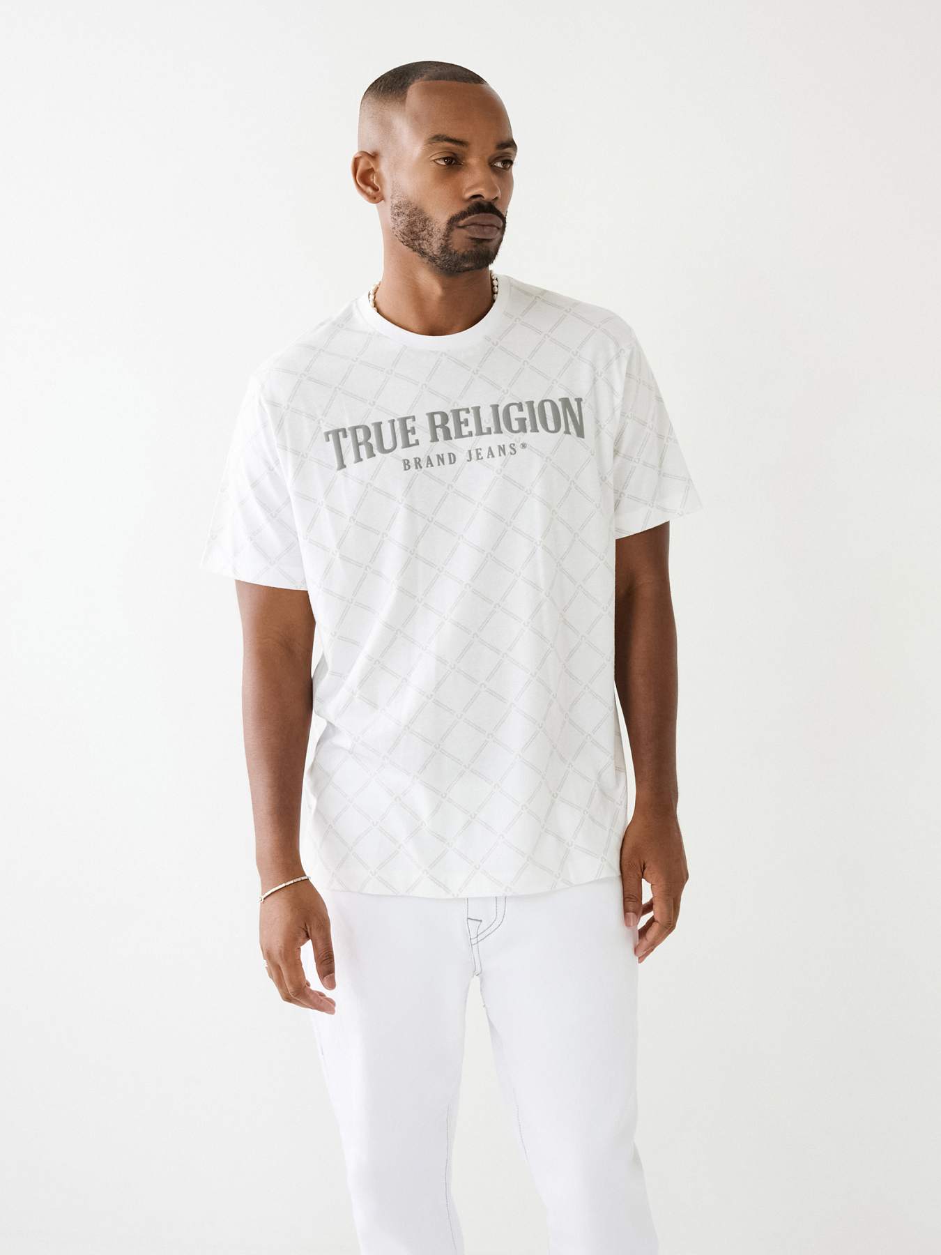 TRUE RELIGION LOGO MONOGRAM TEE - White | True Religion