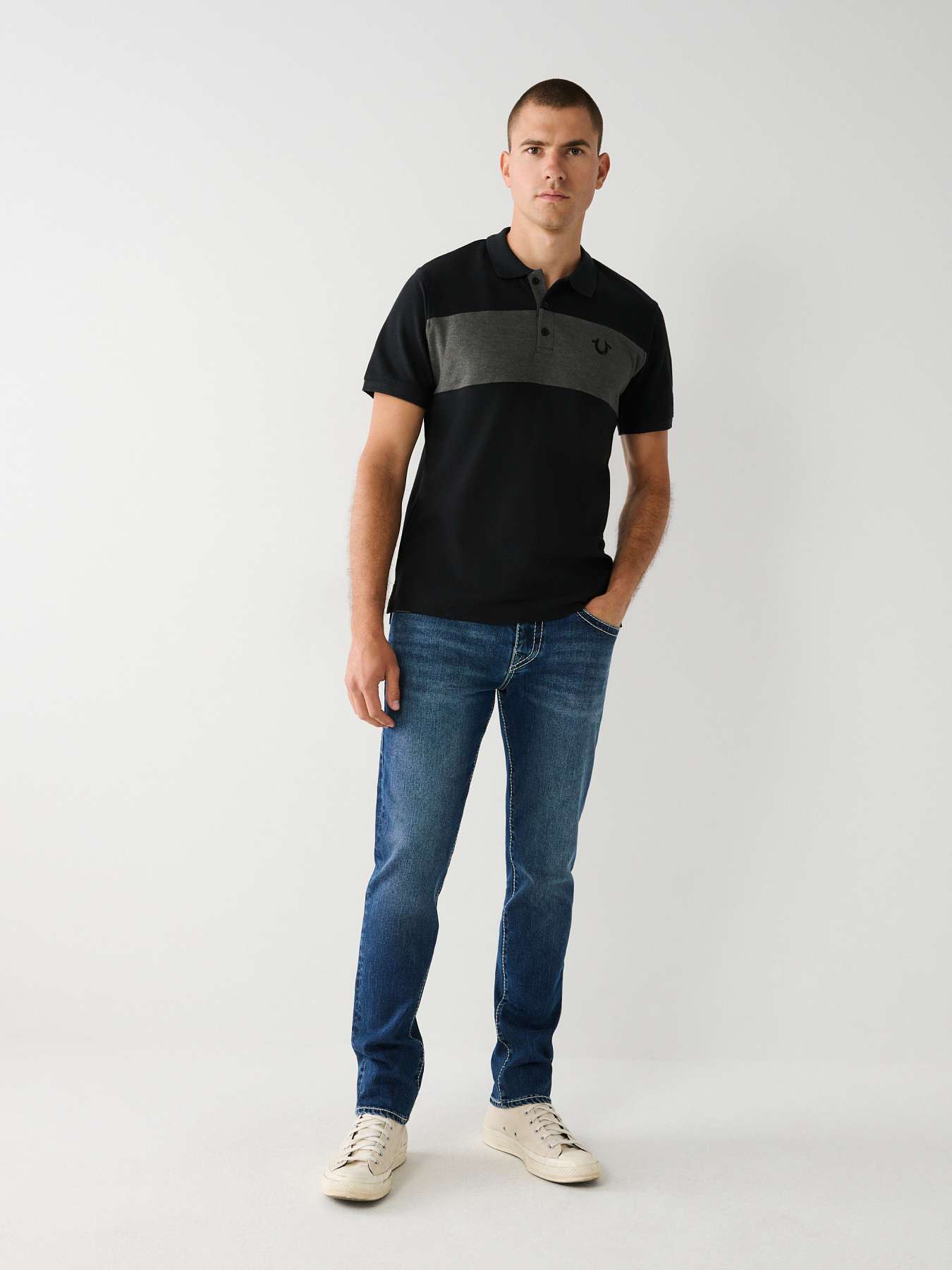 COLOR BLOCK LOGO POLO SHIRT