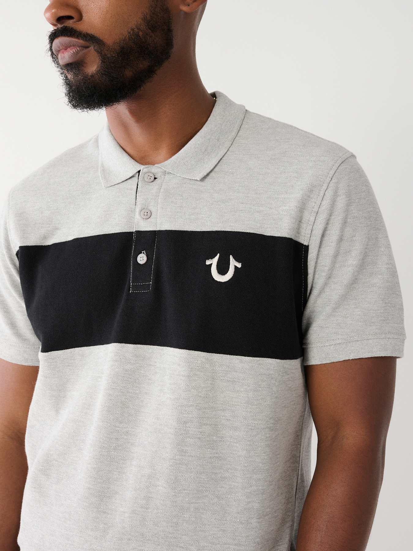 COLOR BLOCK LOGO POLO SHIRT