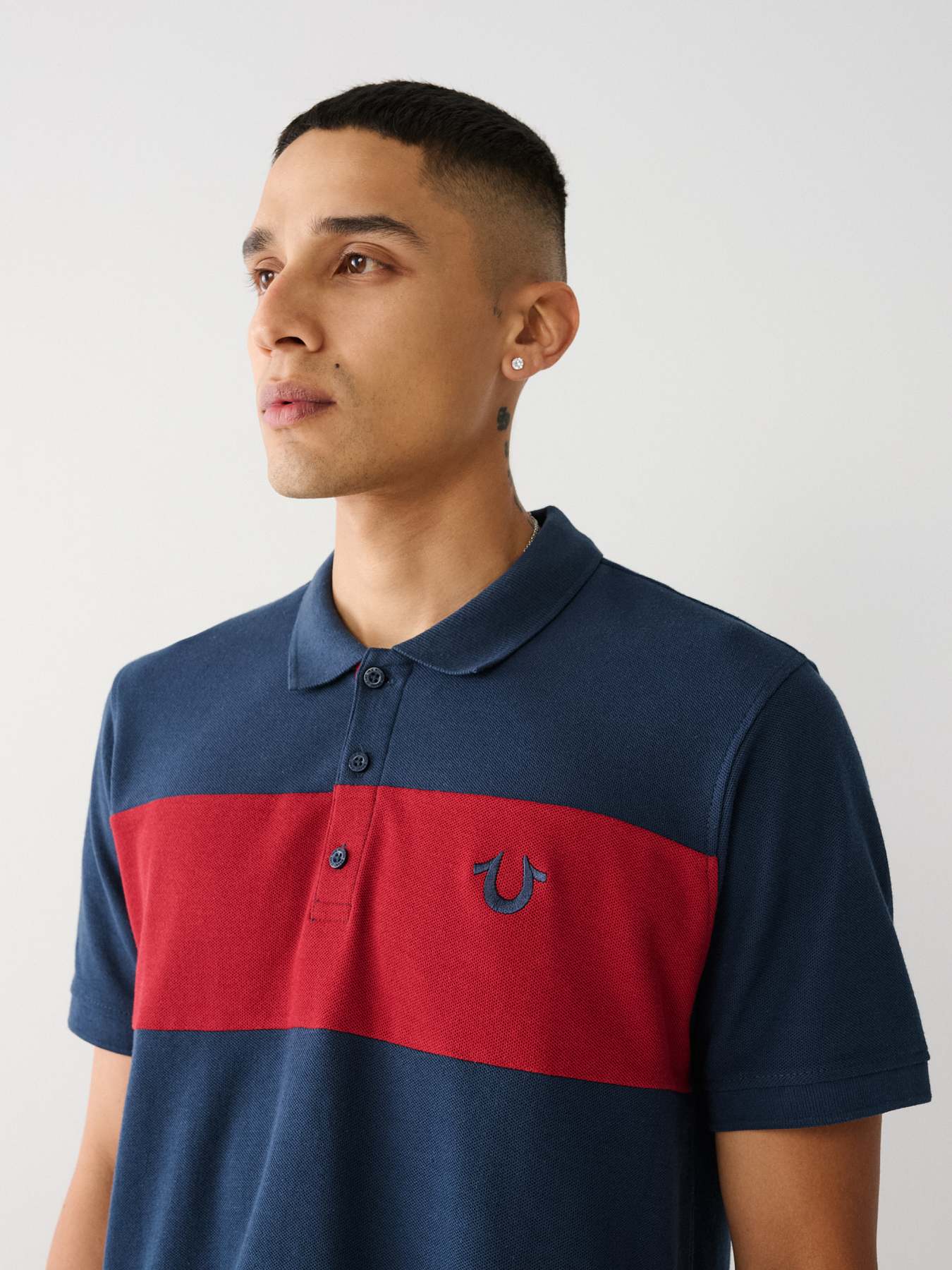 COLOR BLOCK LOGO POLO SHIRT