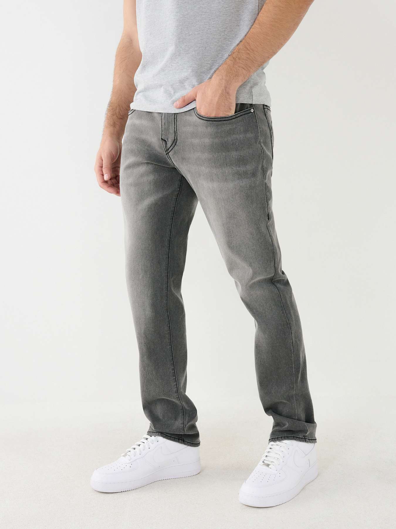 GENO SINGLE NEEDLE SLIM JEAN - Grey Charcoal | True Religion