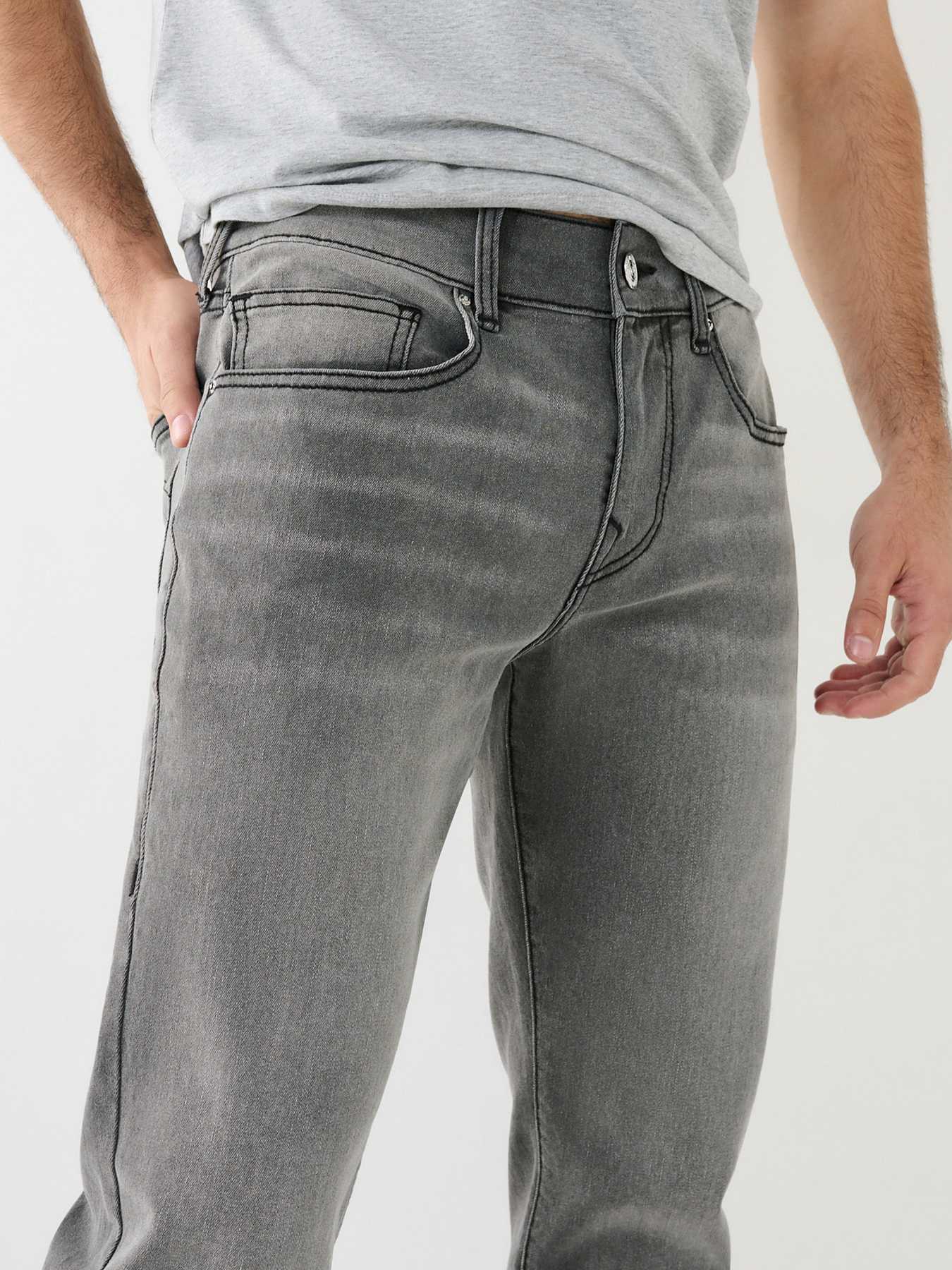 GENO SINGLE NEEDLE SLIM JEAN - Grey Charcoal | True Religion
