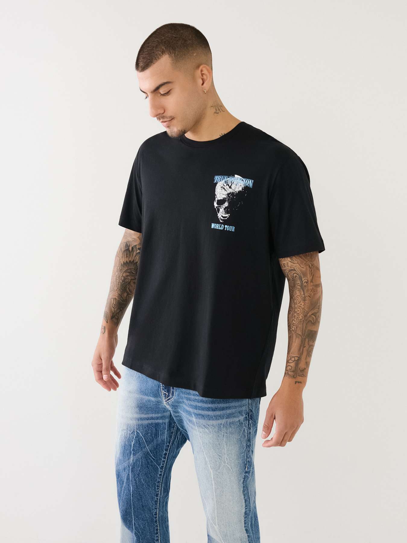 METALLIC SKULL TR LOGO TEE