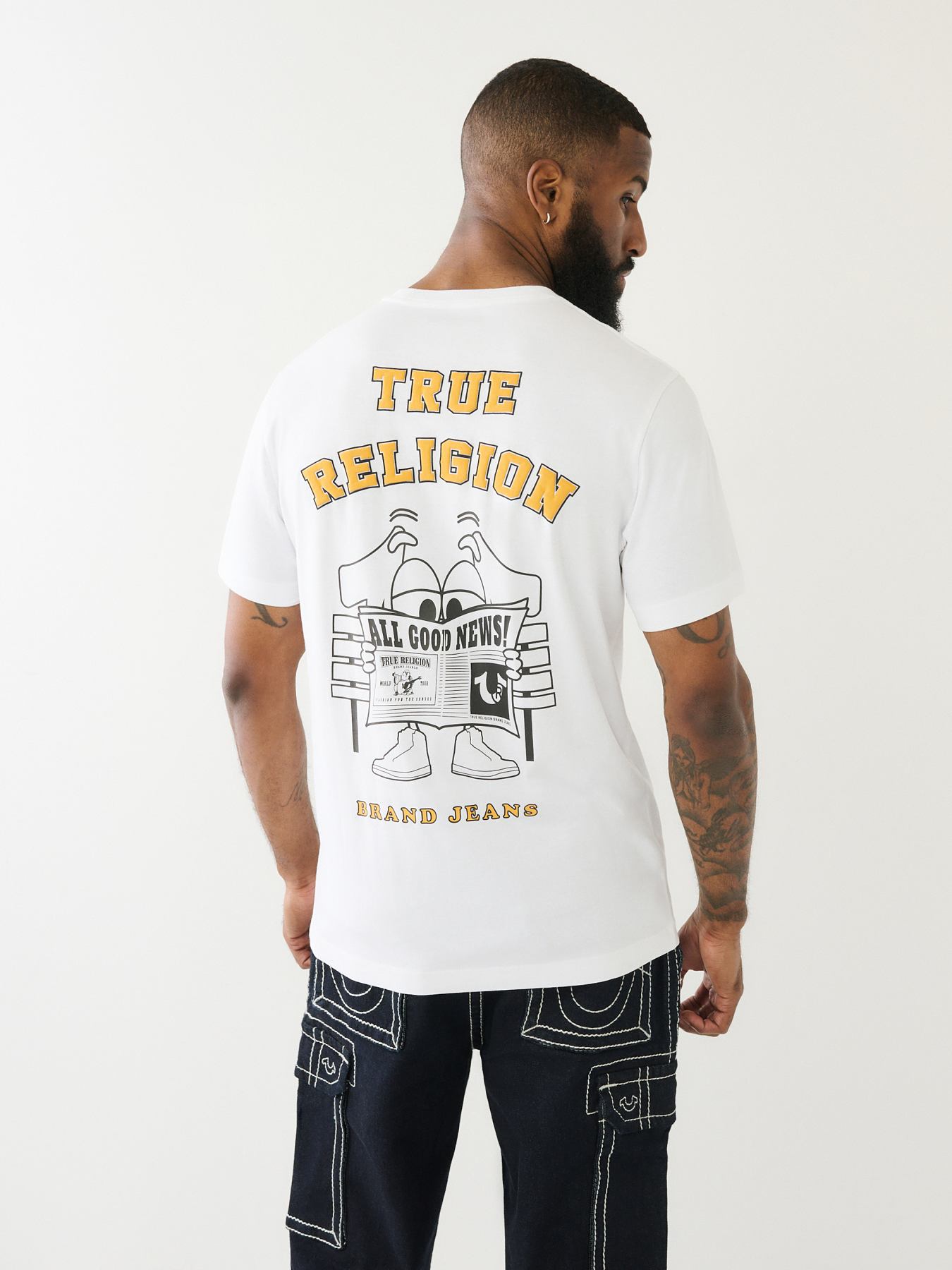 HS PUFF PRINT NEWS TEE - White | True Religion