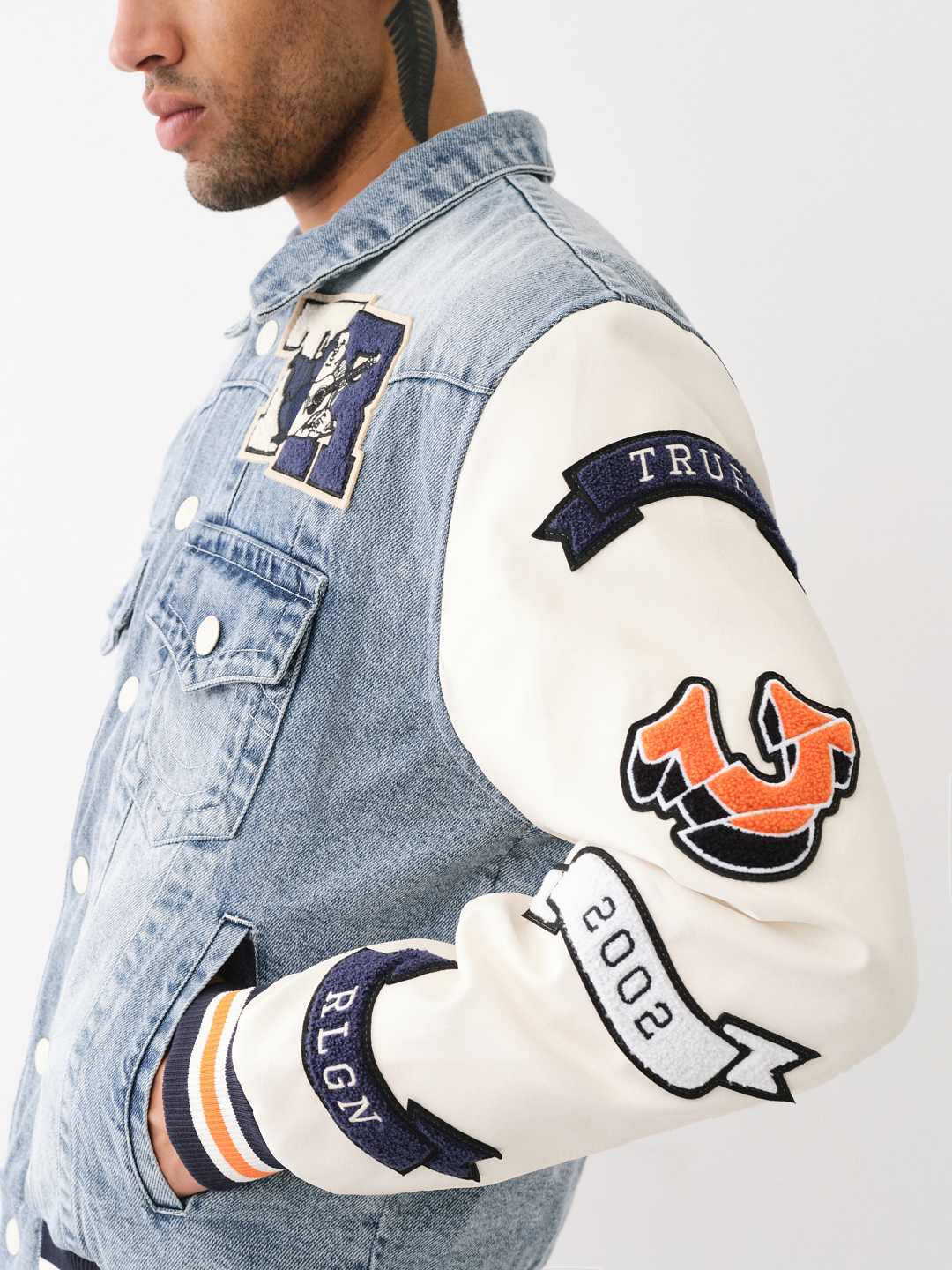 JIMMY DENIM VARSITY JACKET