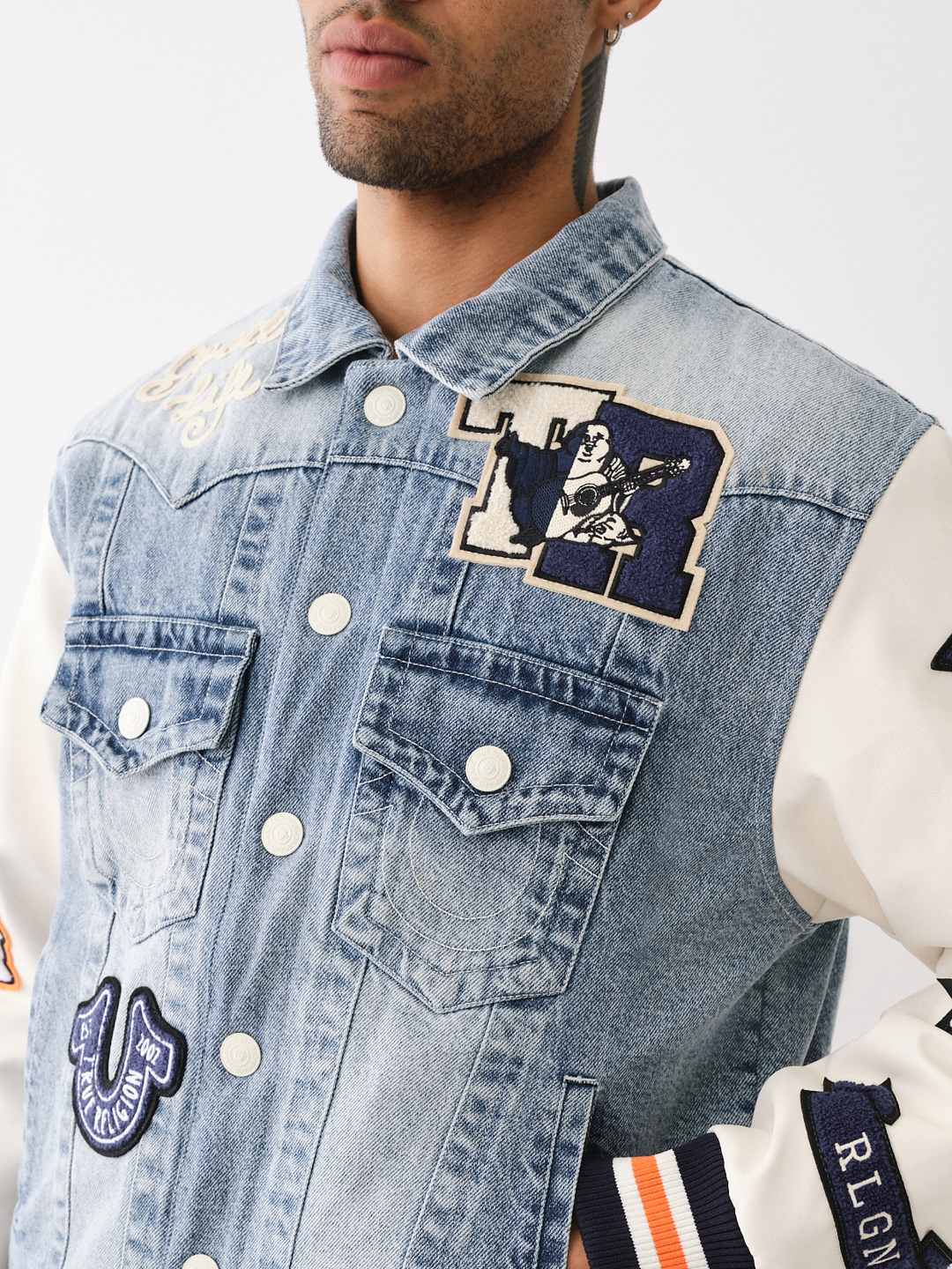 JIMMY DENIM VARSITY JACKET