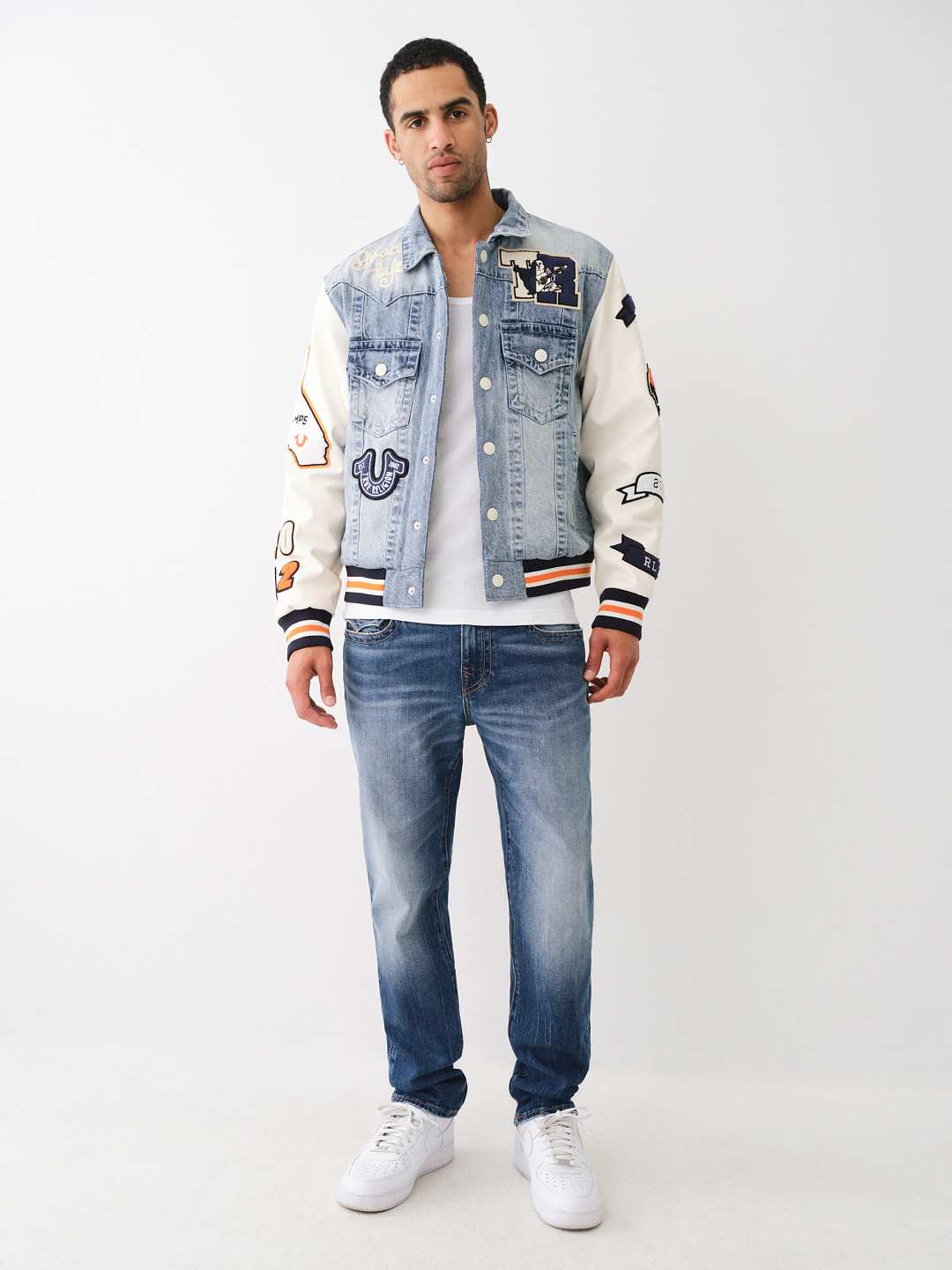 JIMMY DENIM VARSITY JACKET