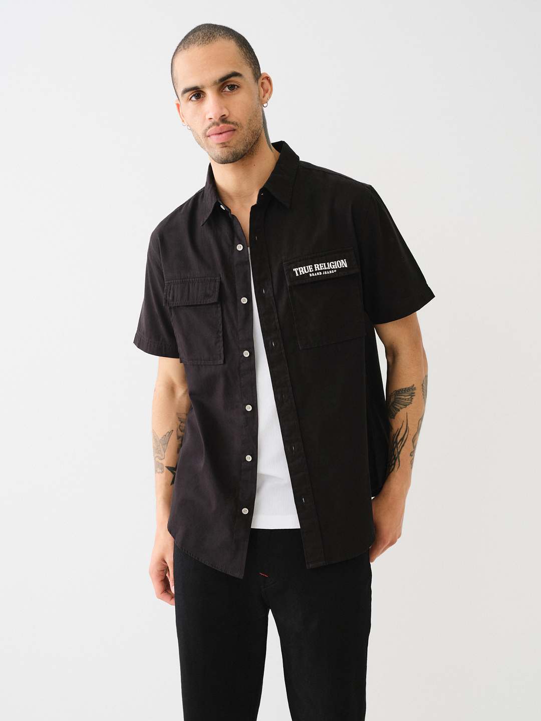 EMBROIDERED LOGO UTILITY SHIRT