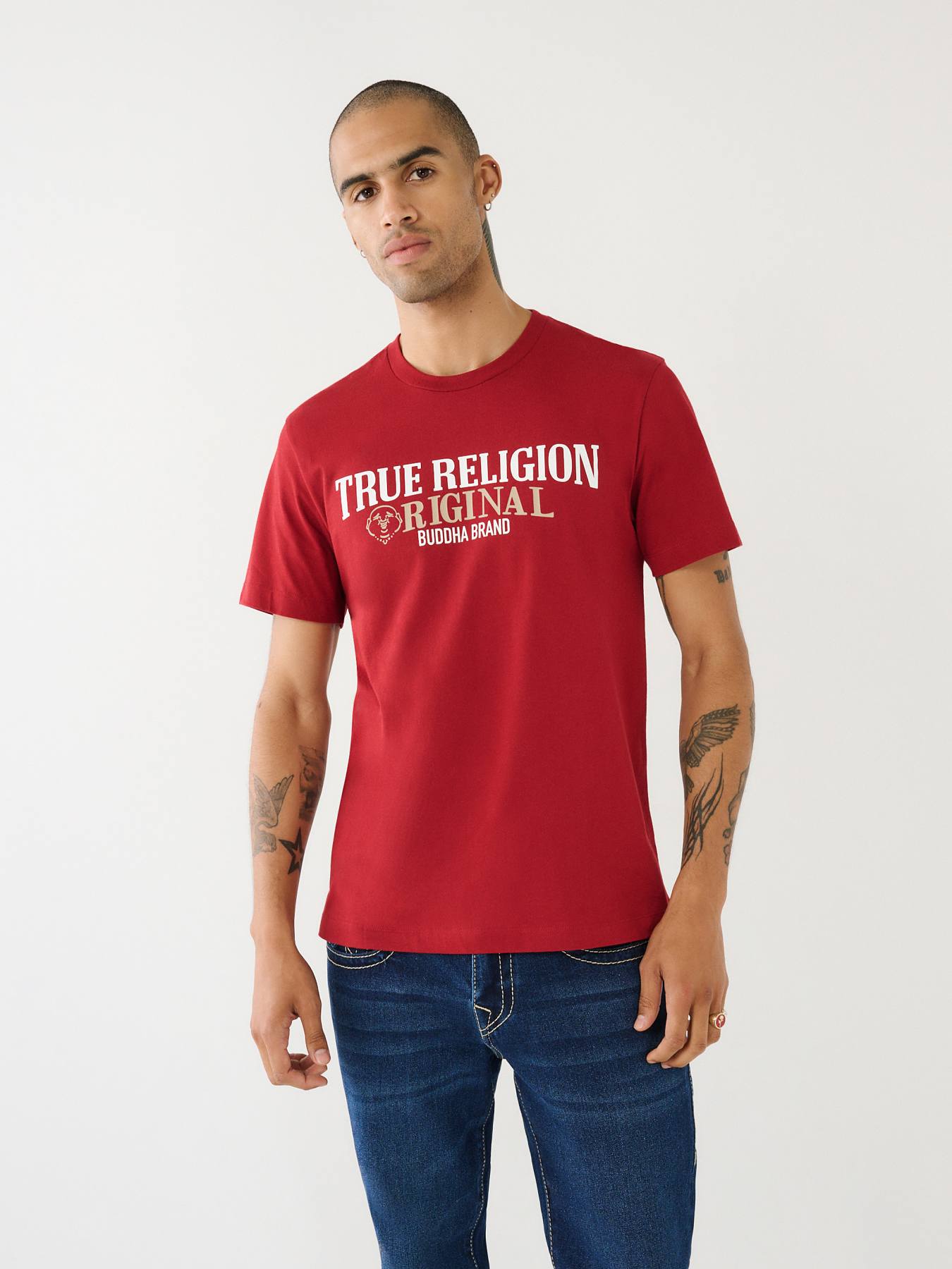 TRUE LOGO TEE - Ruby Red | True Religion