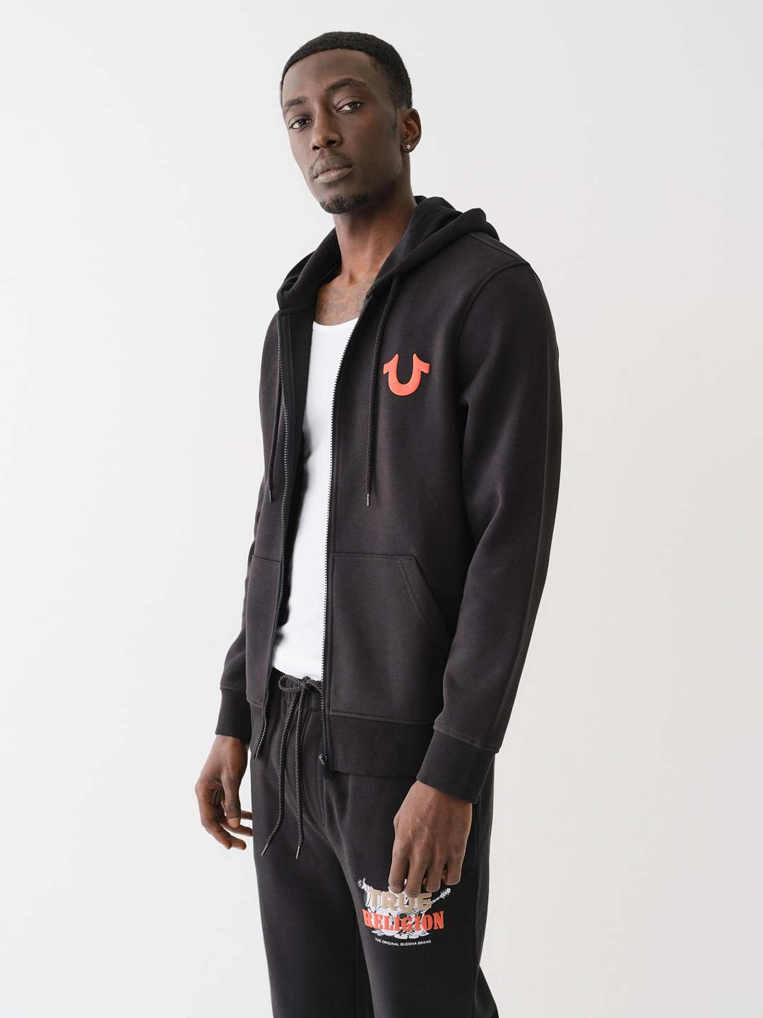 PUFF PRINT LOGO ZIP HOODIE