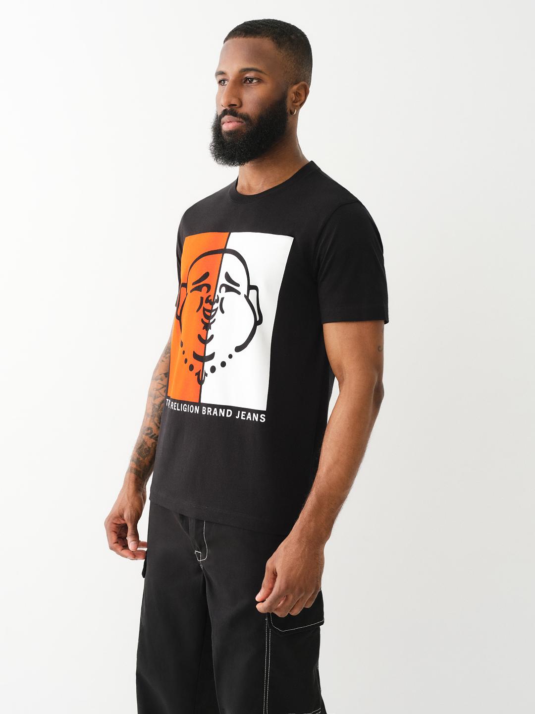 FLOCKED SPLIT BUDDHA FACE TEE | True Religion