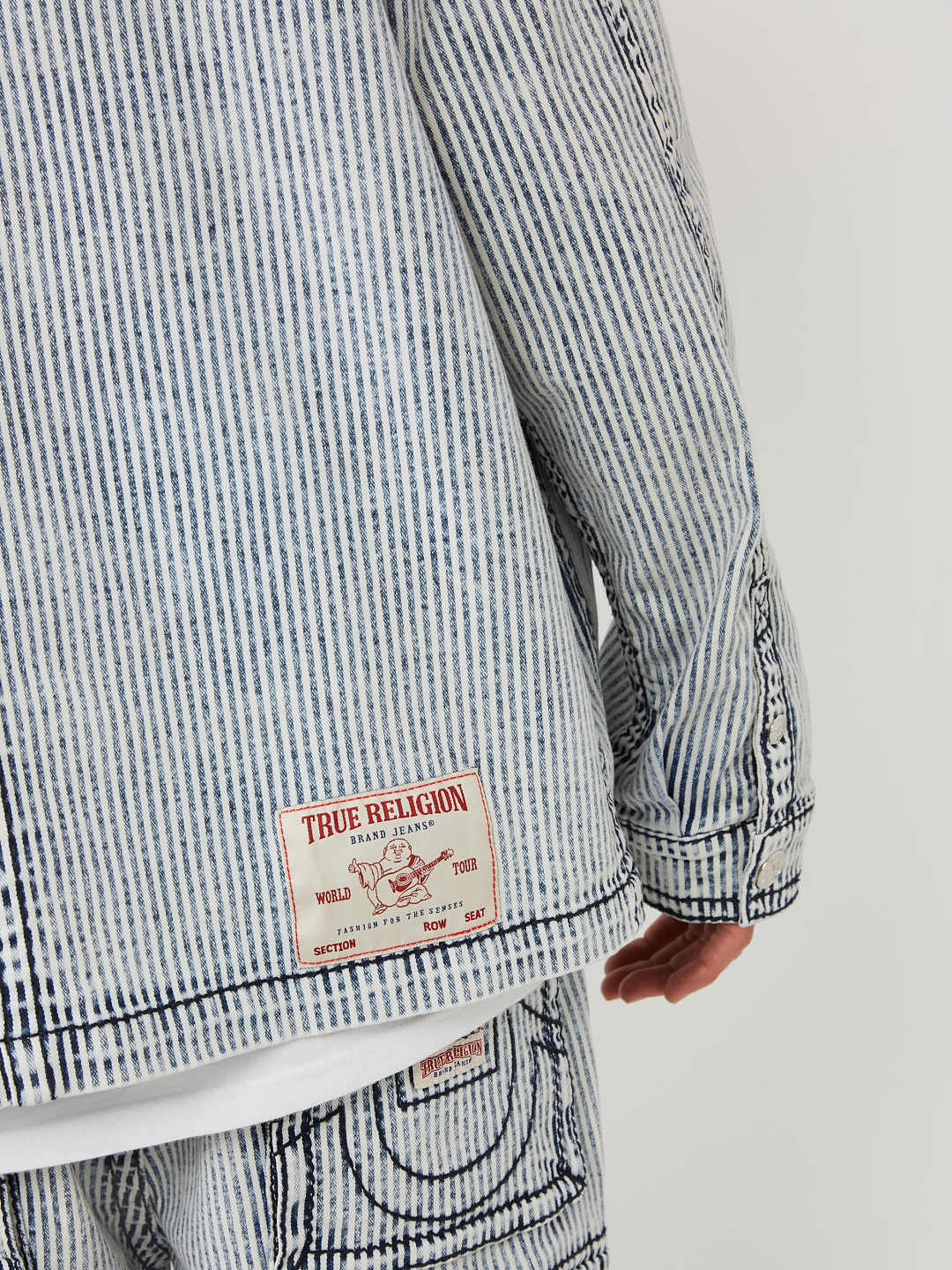 HICKORY STRIPE BIG T SHACKET - Crashing Wave Wash | True Religion