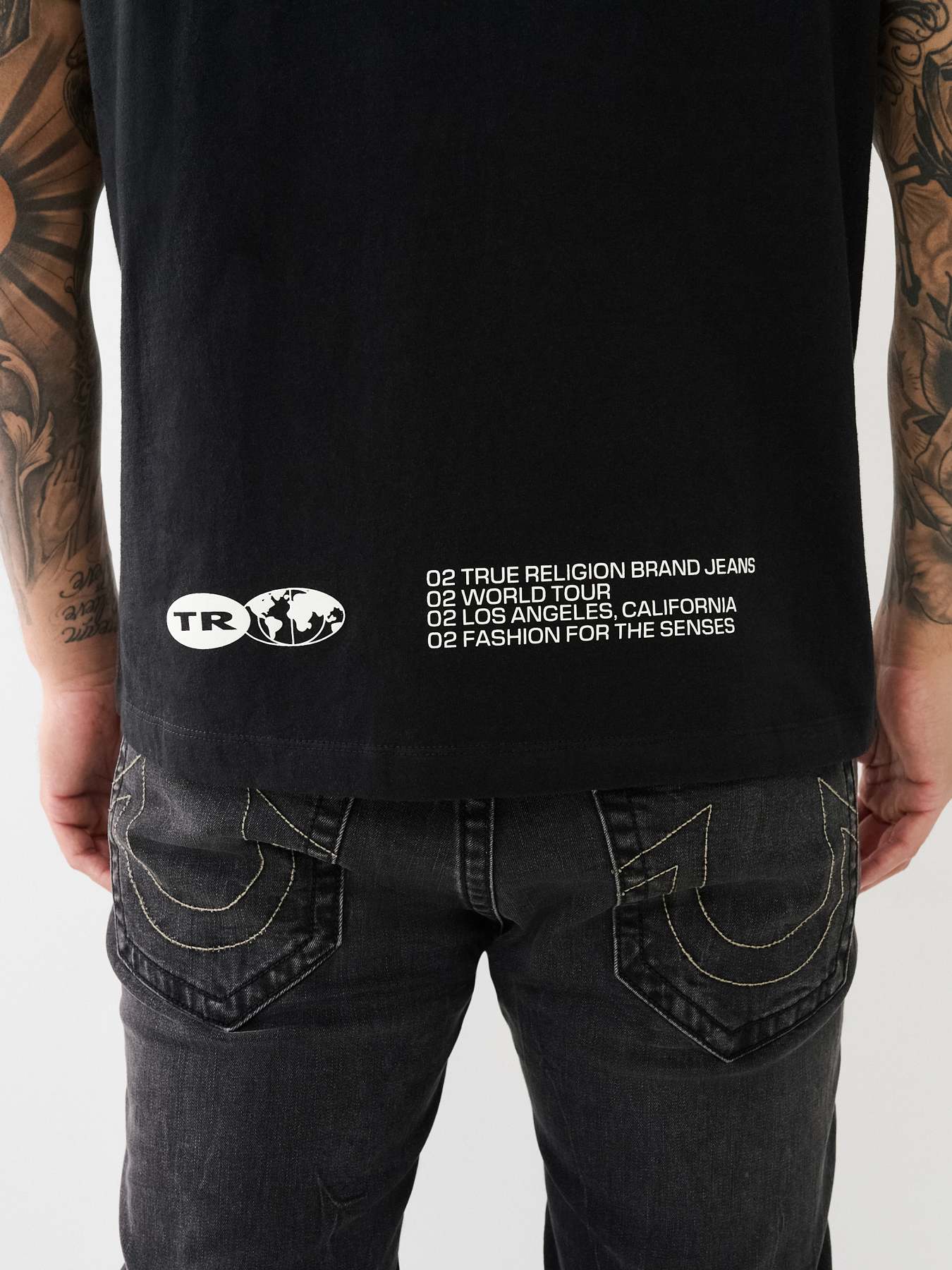 TR HIGH DENSITY LOGO TEE - Black | True Religion