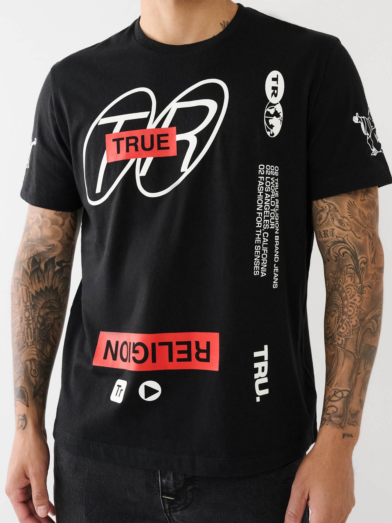 TR HIGH DENSITY LOGO TEE - Black | True Religion