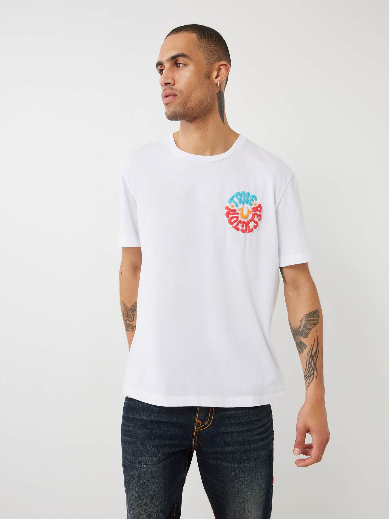 LOGO PUFF PRINT CREW TEE - White | True Religion