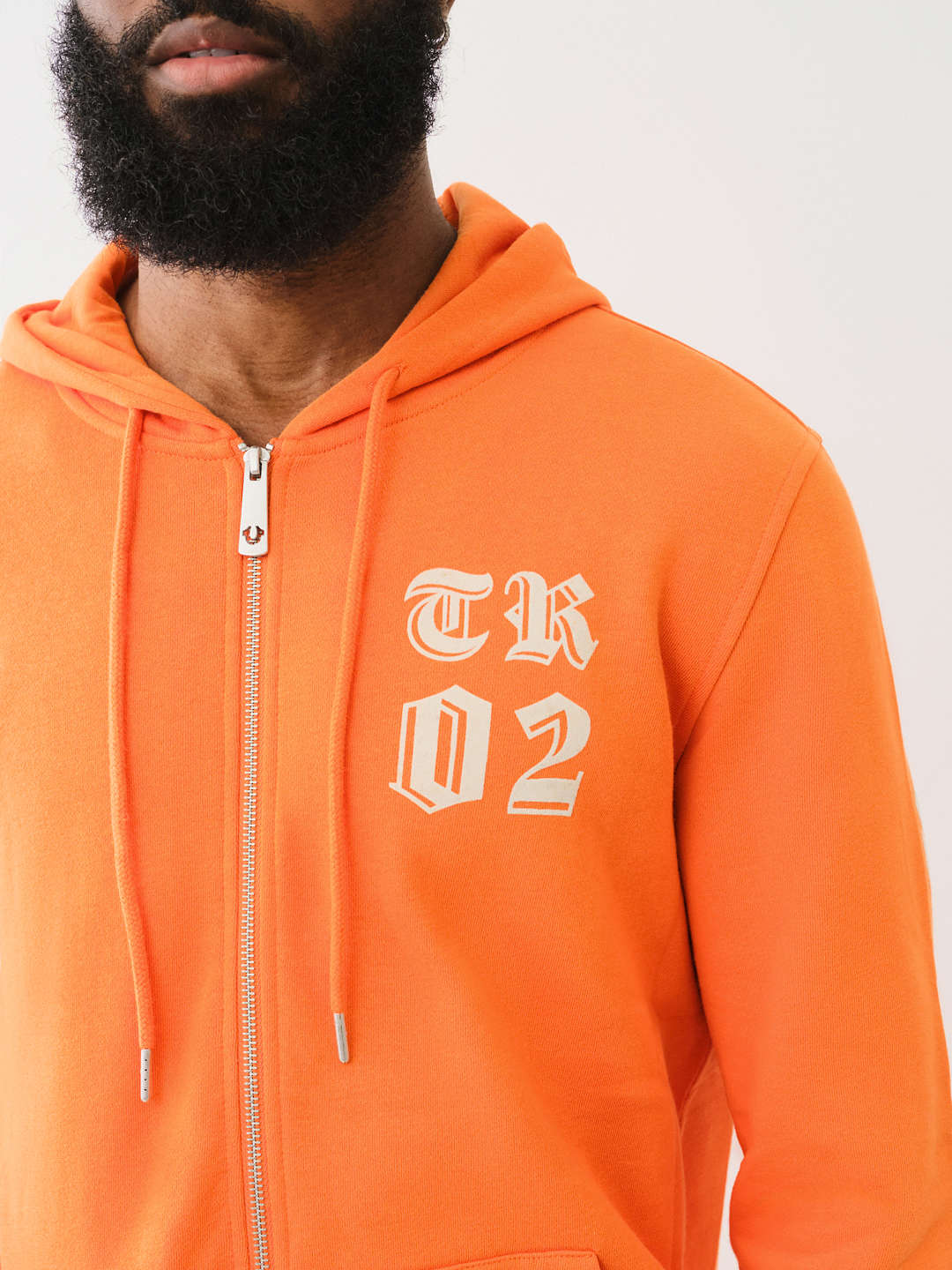 FLOCK LOGO ZIP HOODIE - Orange | True Religion