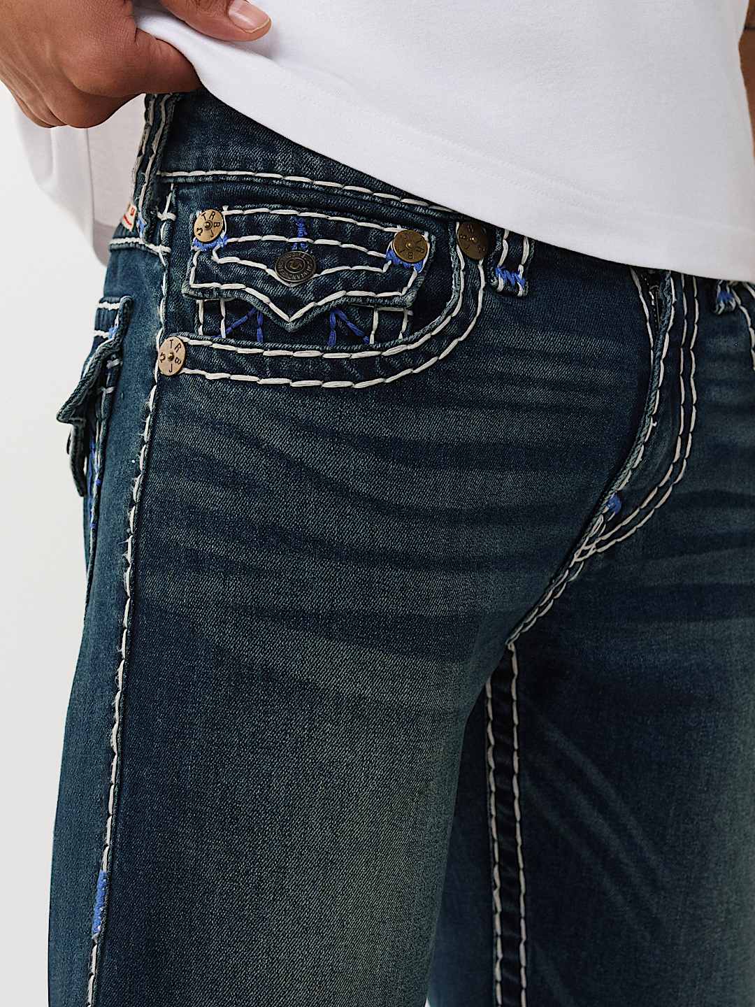 RICKY SUPER T STRAIGHT JEAN 34" - RIFF GRUNGE DARK WASH | True Religion