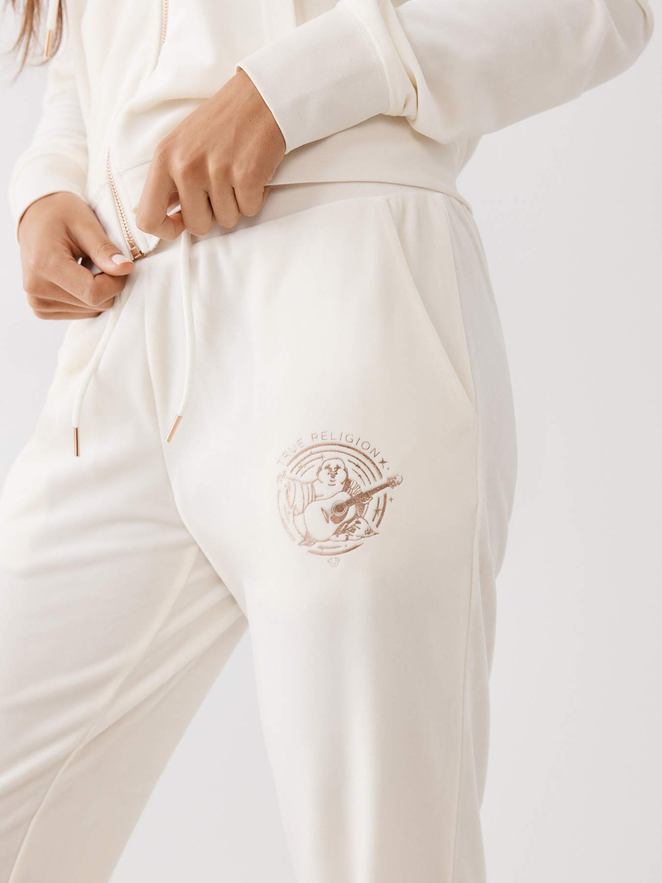 VELOUR LOGO JOGGER - Winter White | True Religion