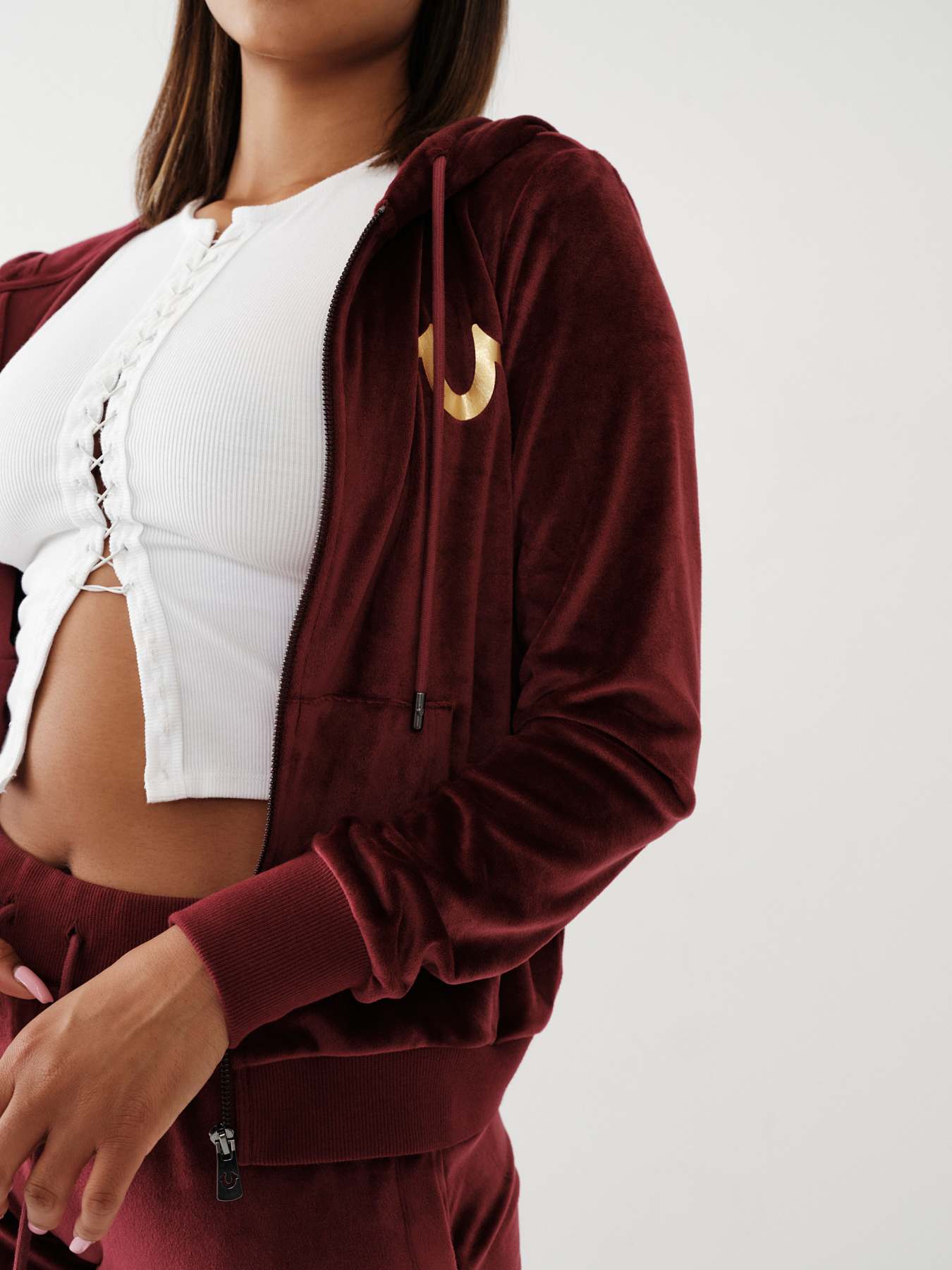 VELOUR ZIP HOODIE