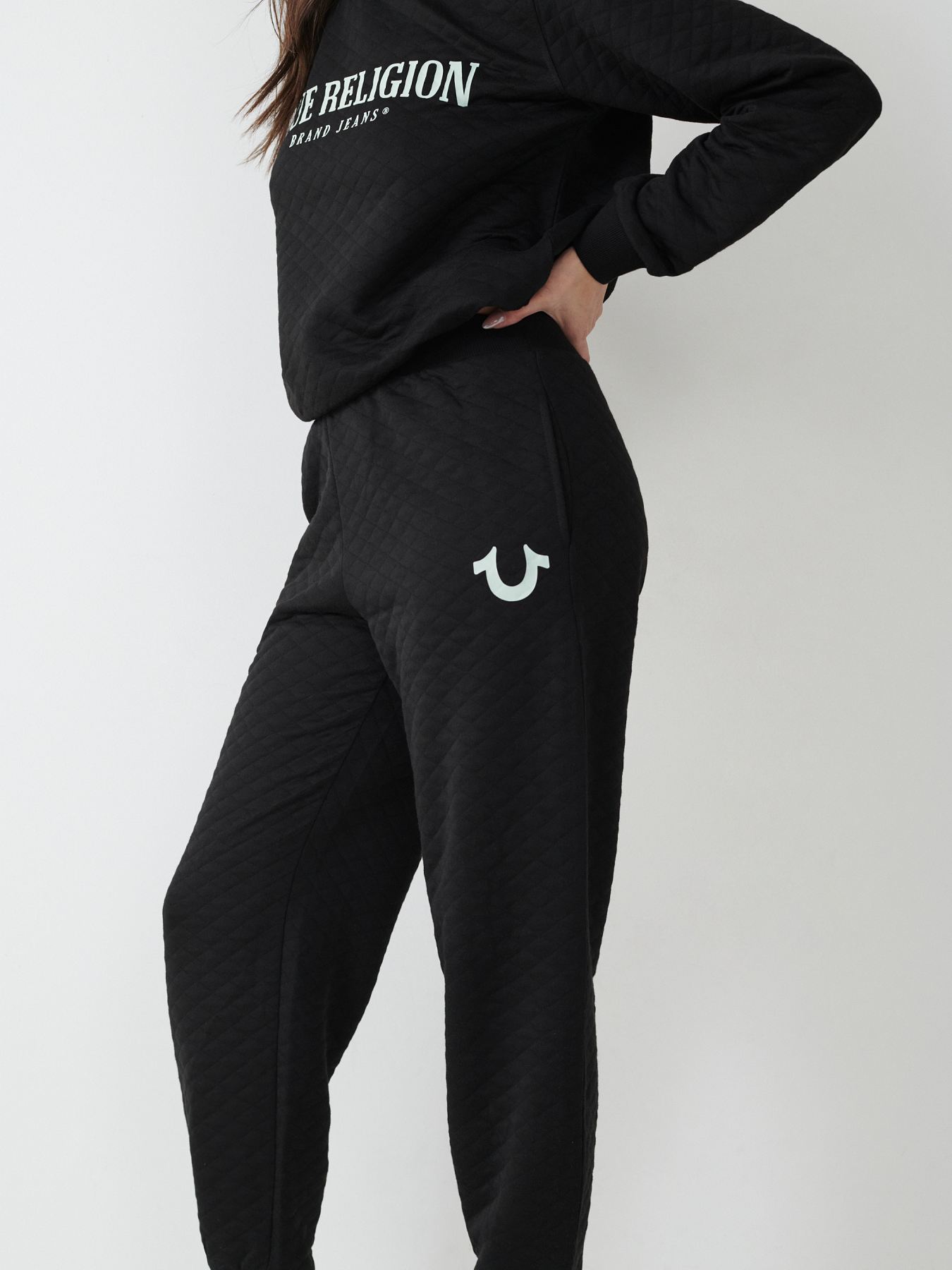 HIGH RISE QUILTED LOGO JOGGER