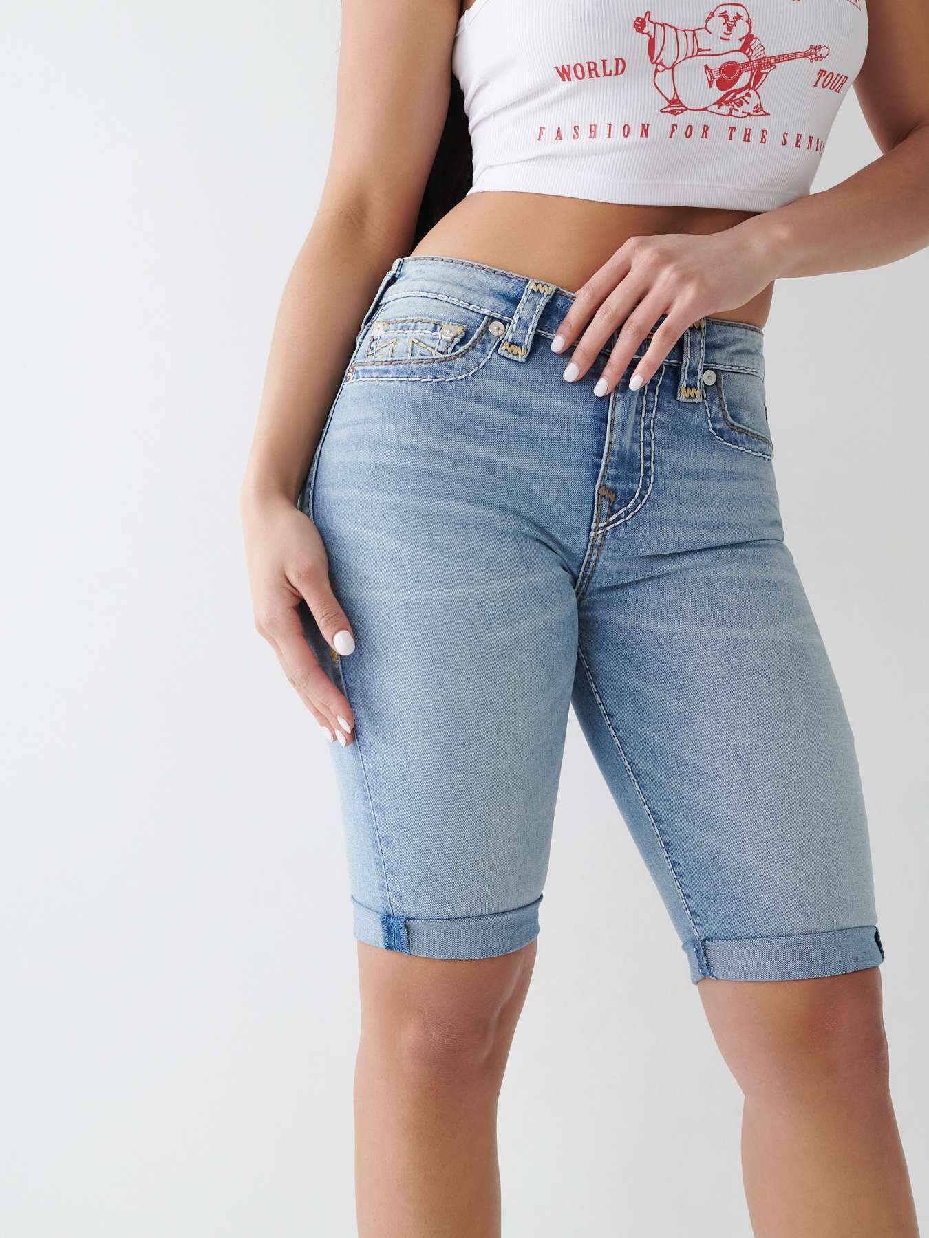 RILEY SUPER T STITCH KNEE SHORT