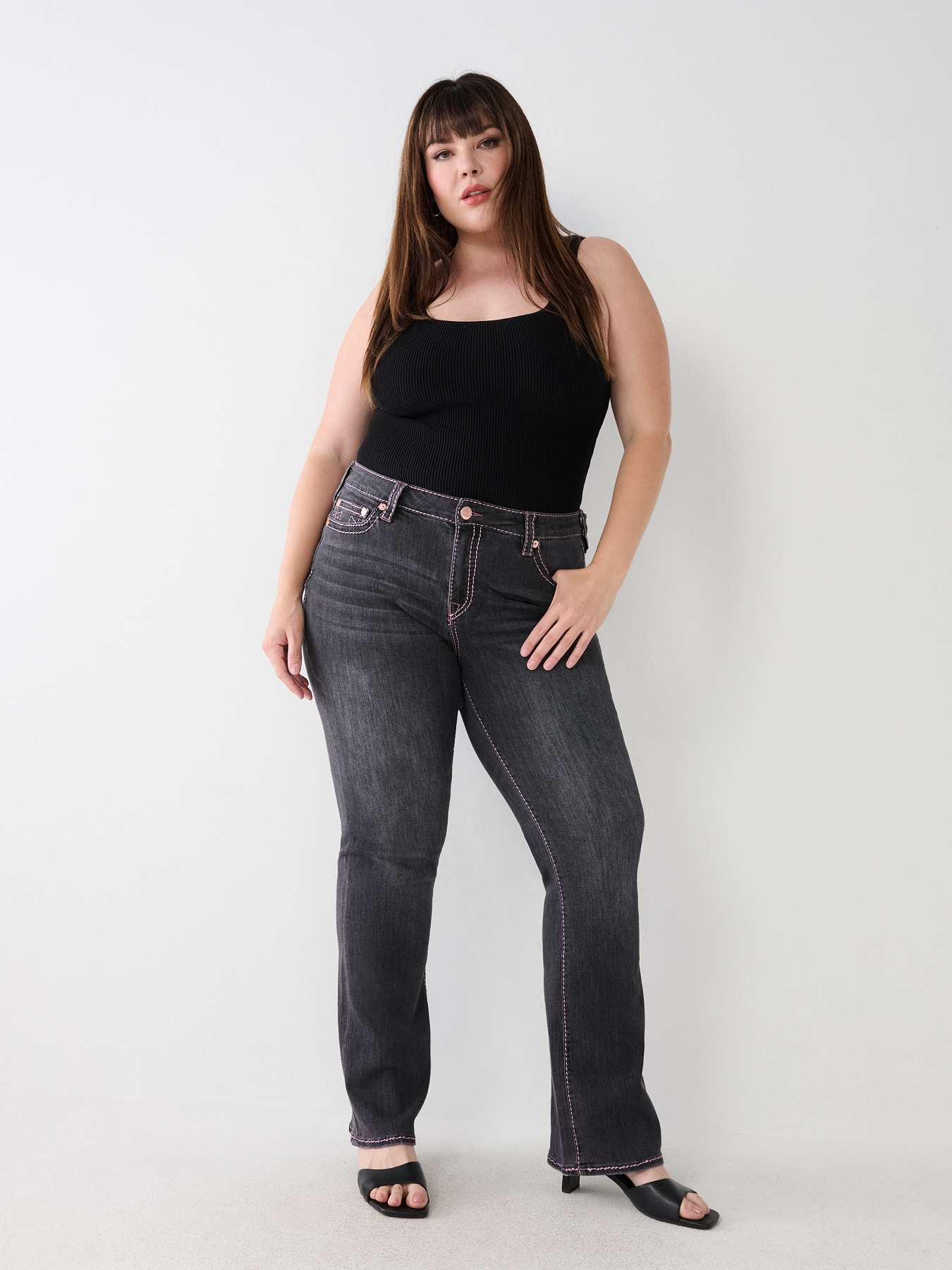 PLUS BECCA BIG T STITCH BOOTCUT JEAN