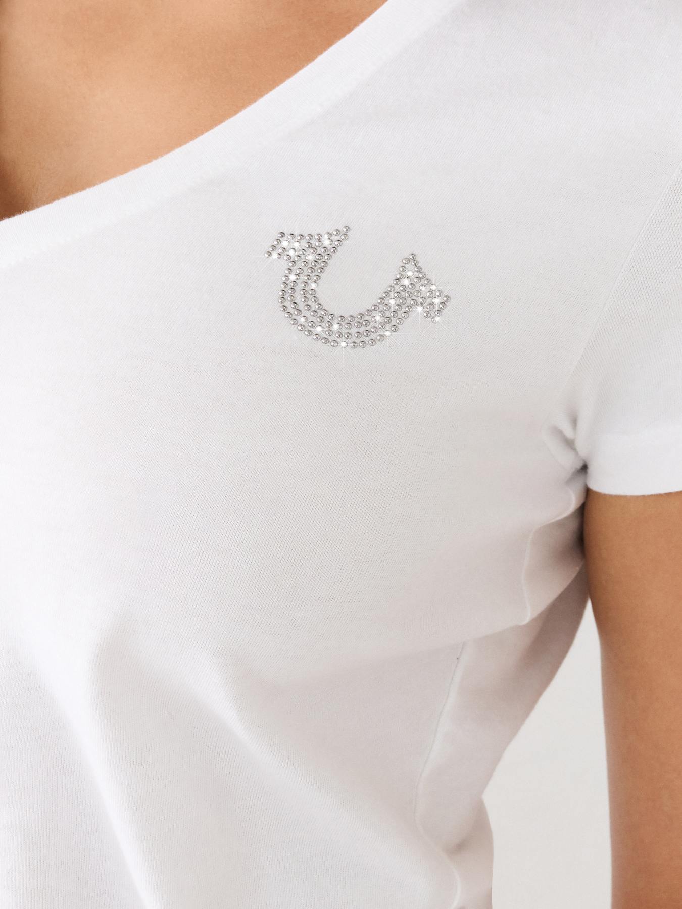 STUDDED LOGO V TEE