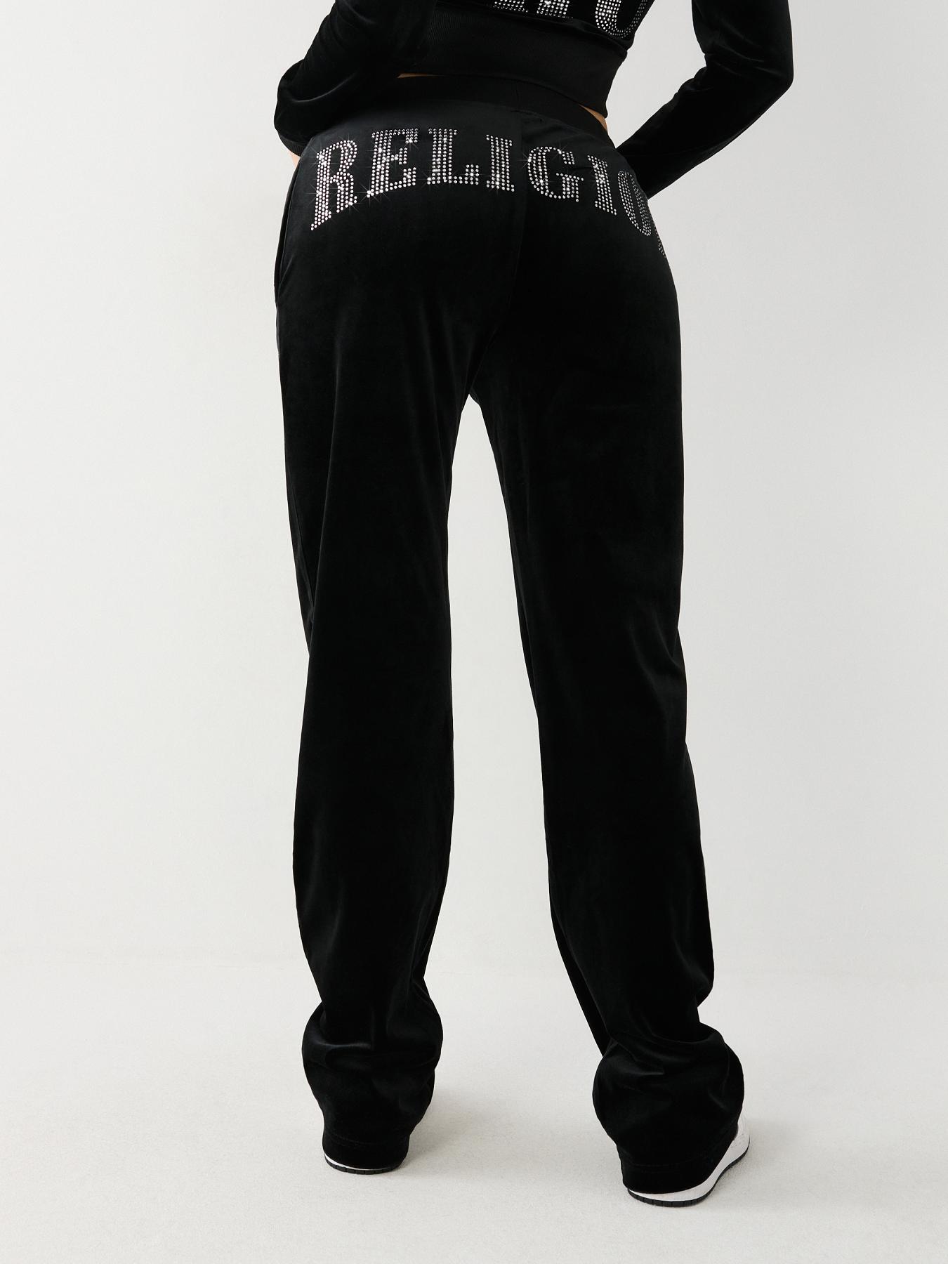 CRYSTAL VELOUR LOGO TRACK PANT