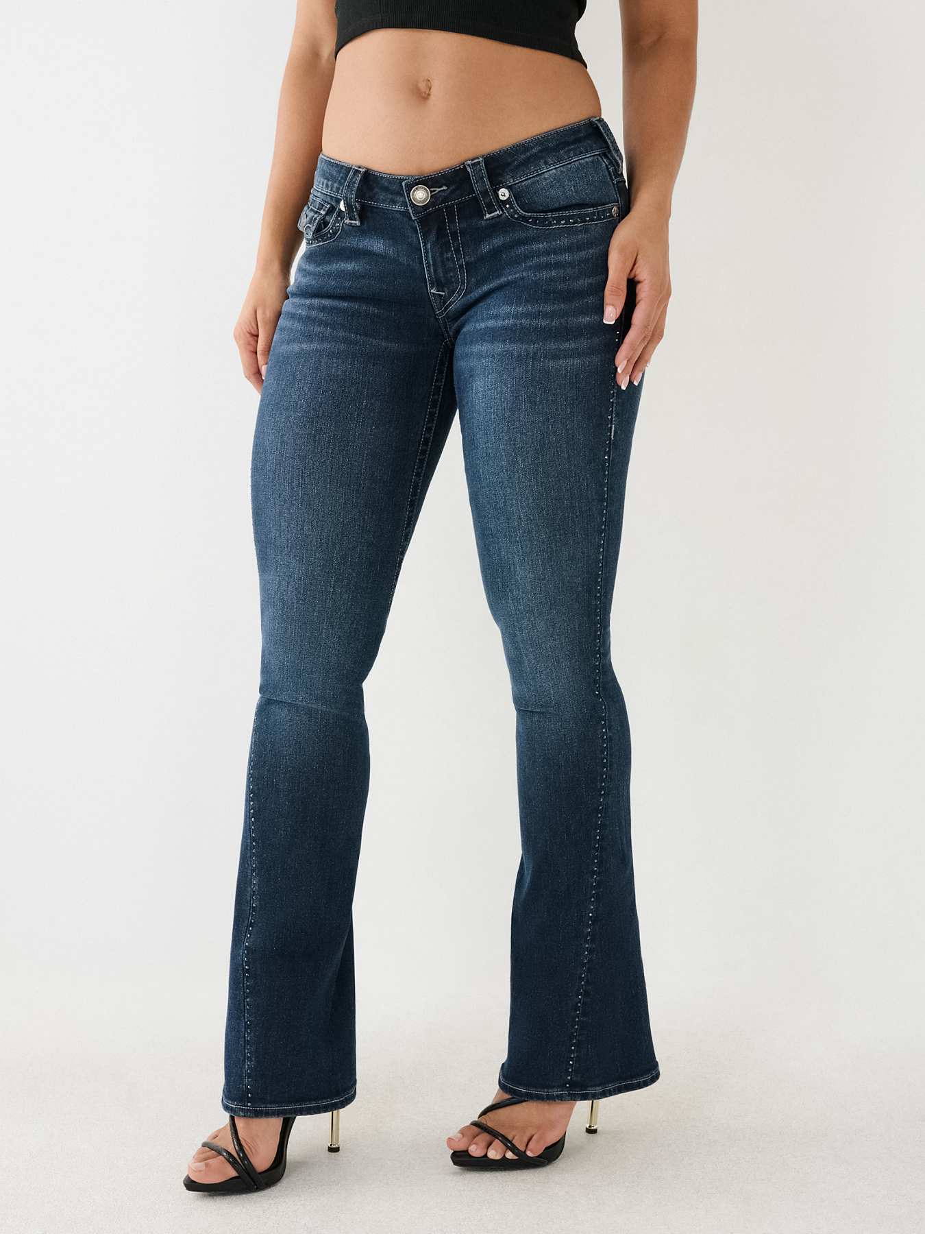 CRYSTAL JOEY LOW RISE FLARE JEAN