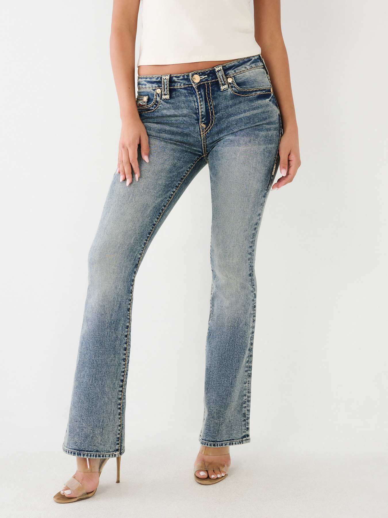 BECCA SUPER T STITCH BOOTCUT JEAN