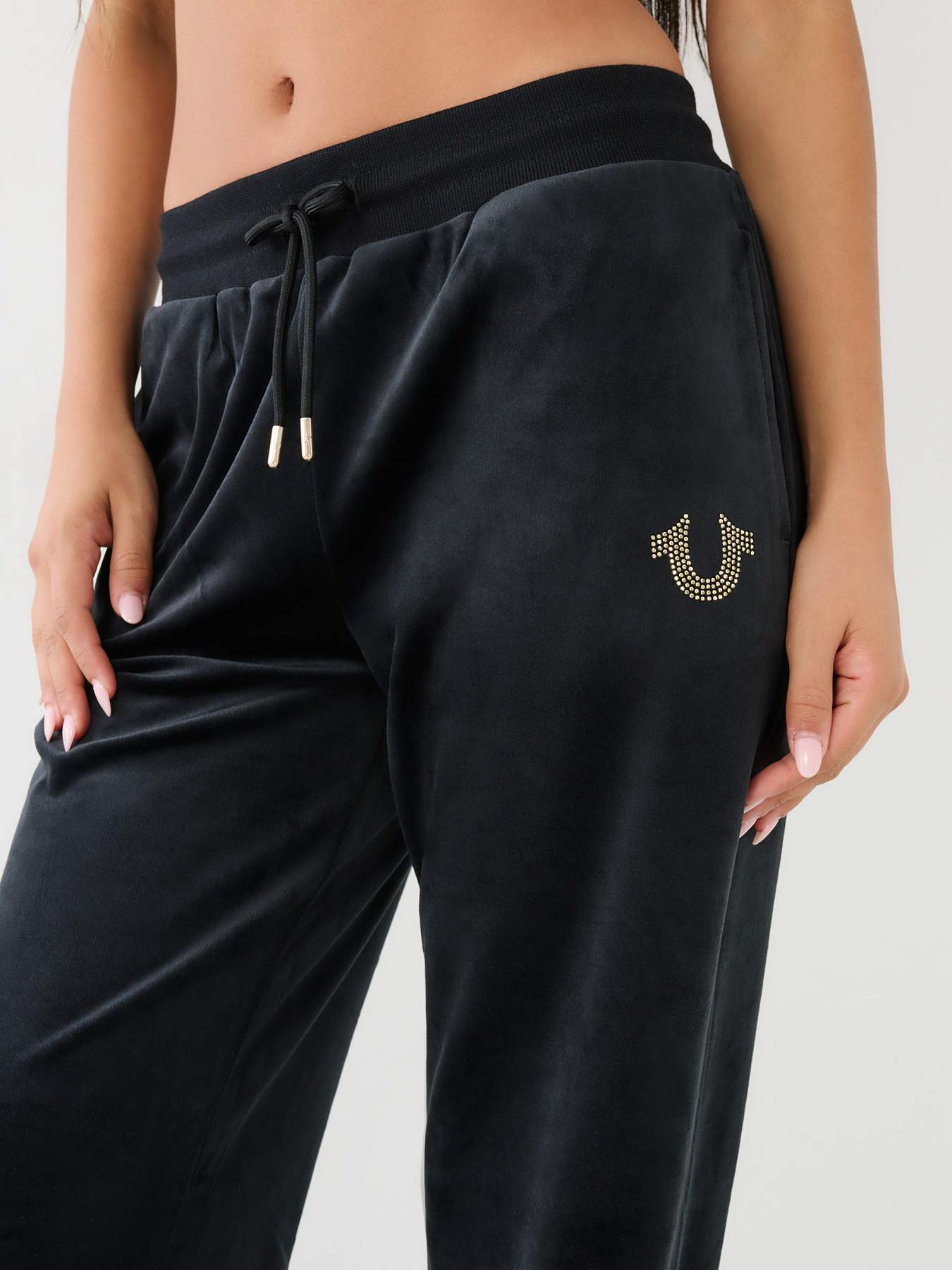 CRYSTAL VELOUR LOGO TRACK PANT | True Religion