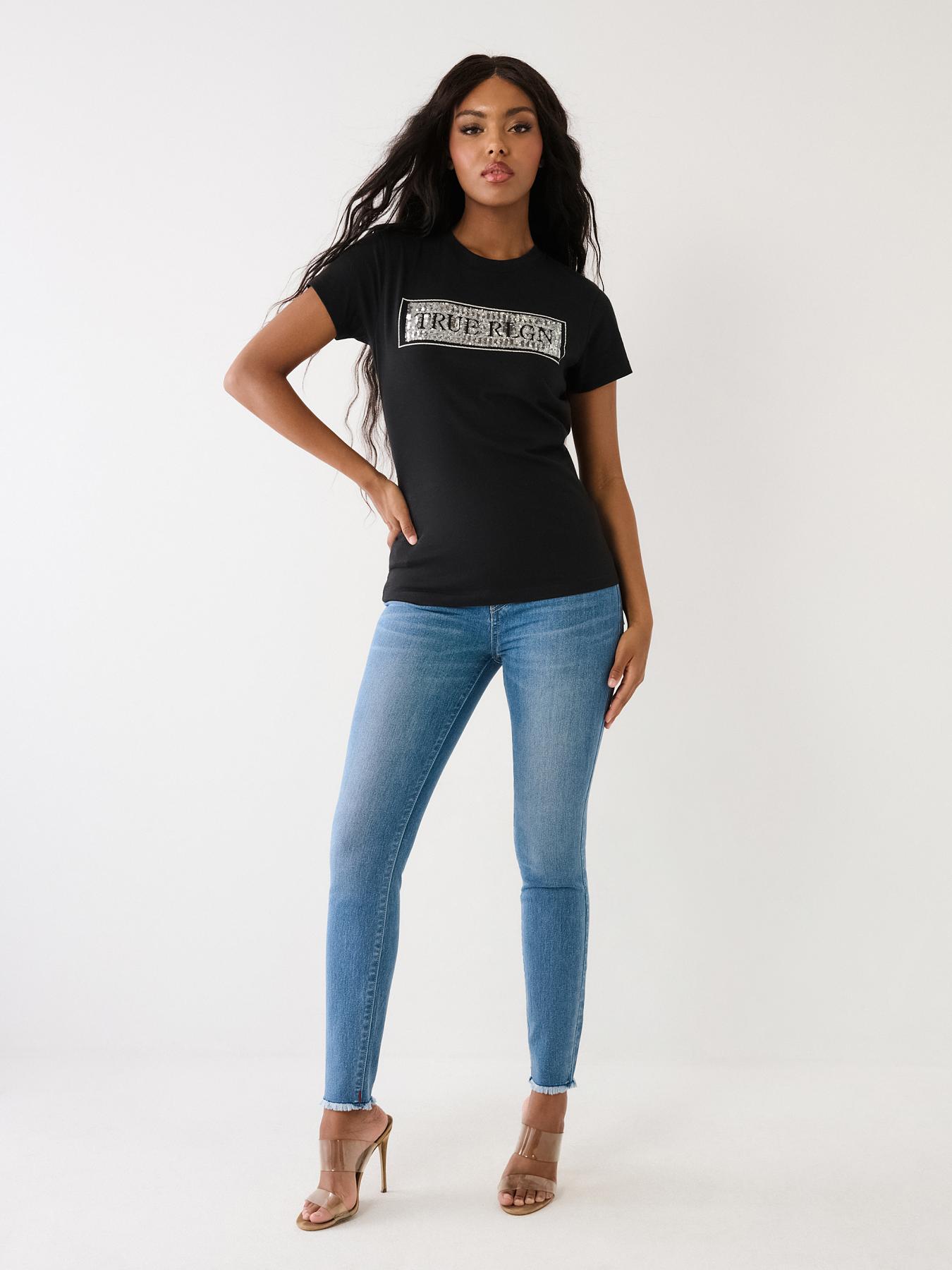 TRUE SEQUIN LOGO TEE