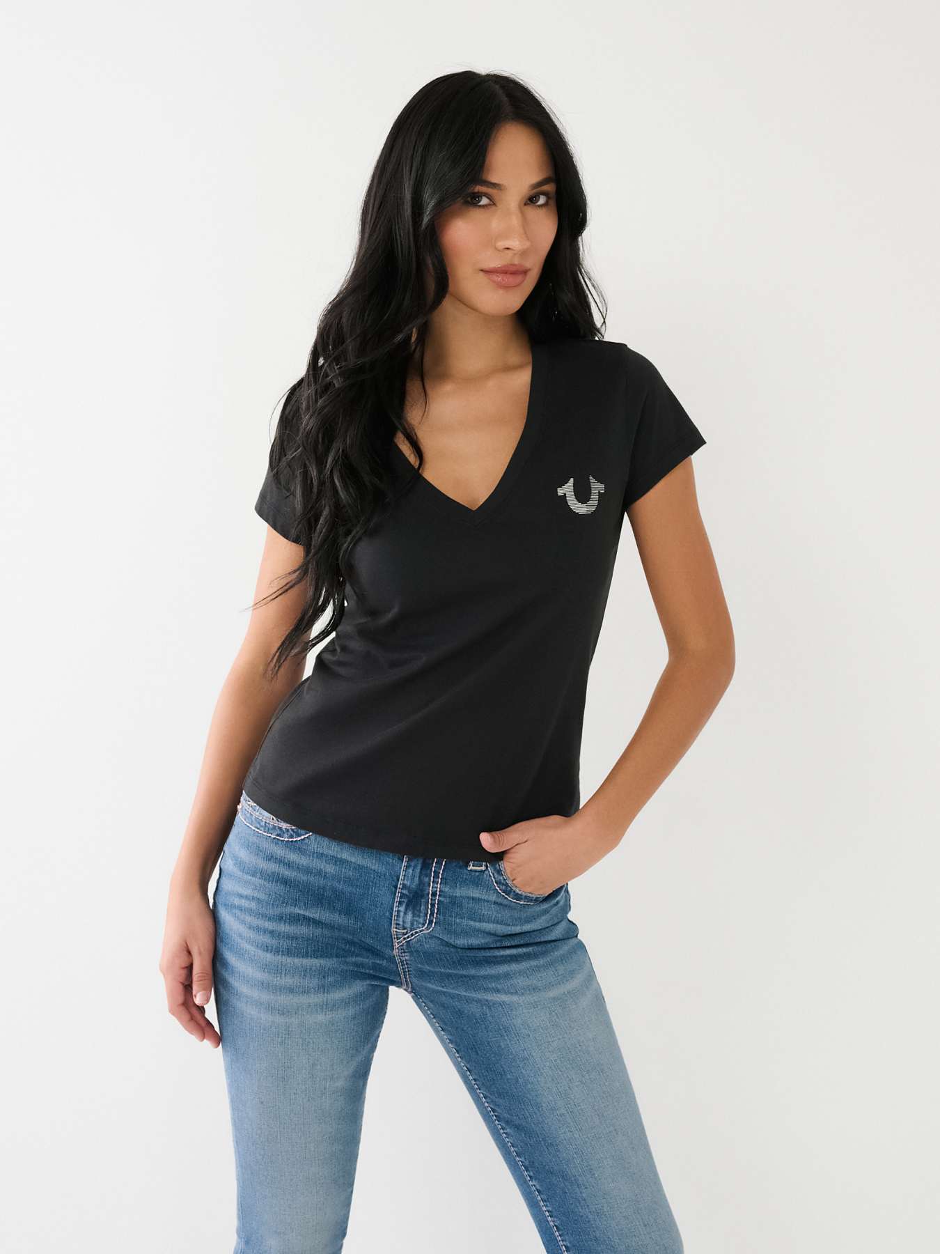 Metallic Striped HS Logo Tee | True Religion
