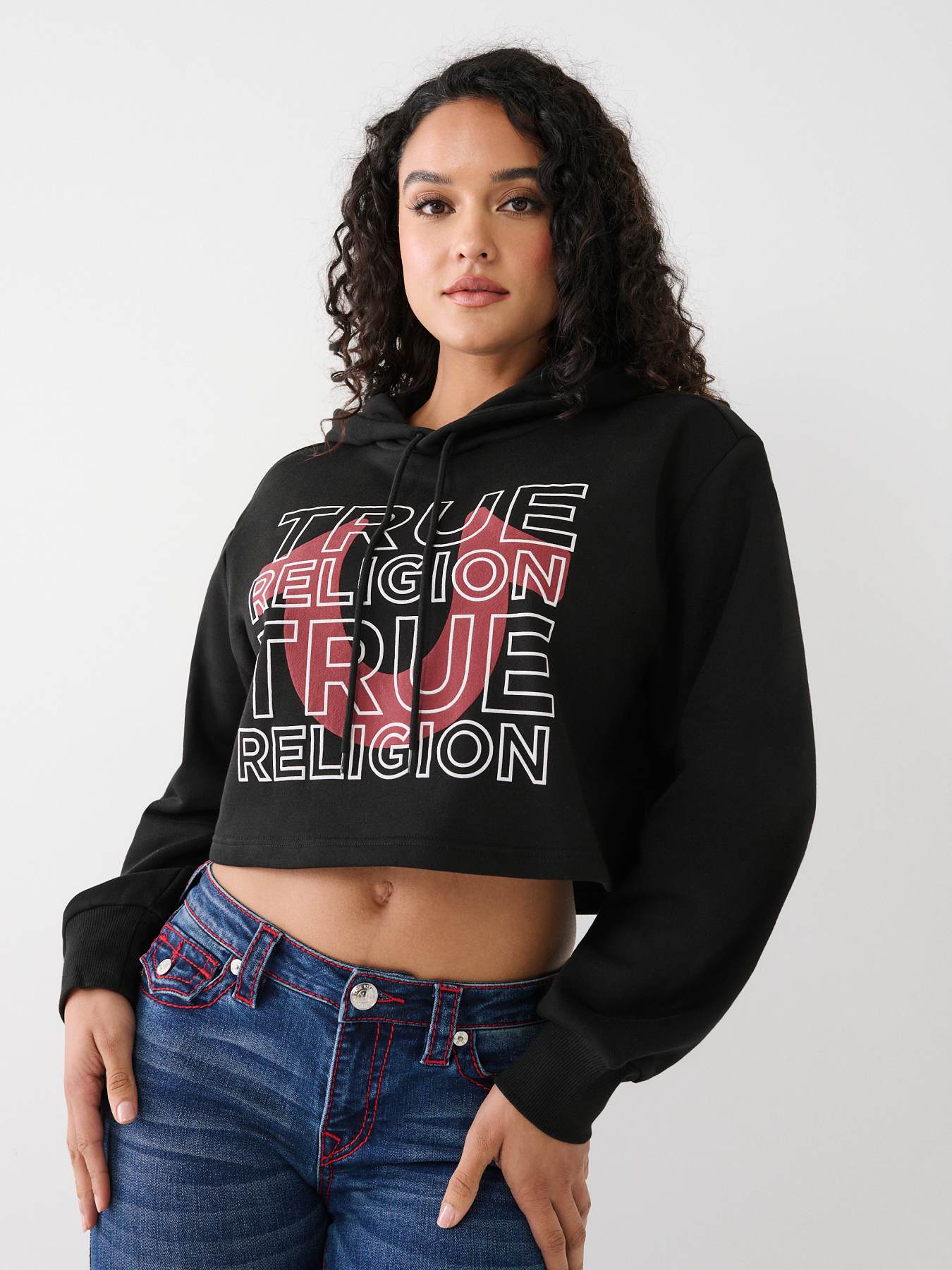 LOGO CROP HOODIE