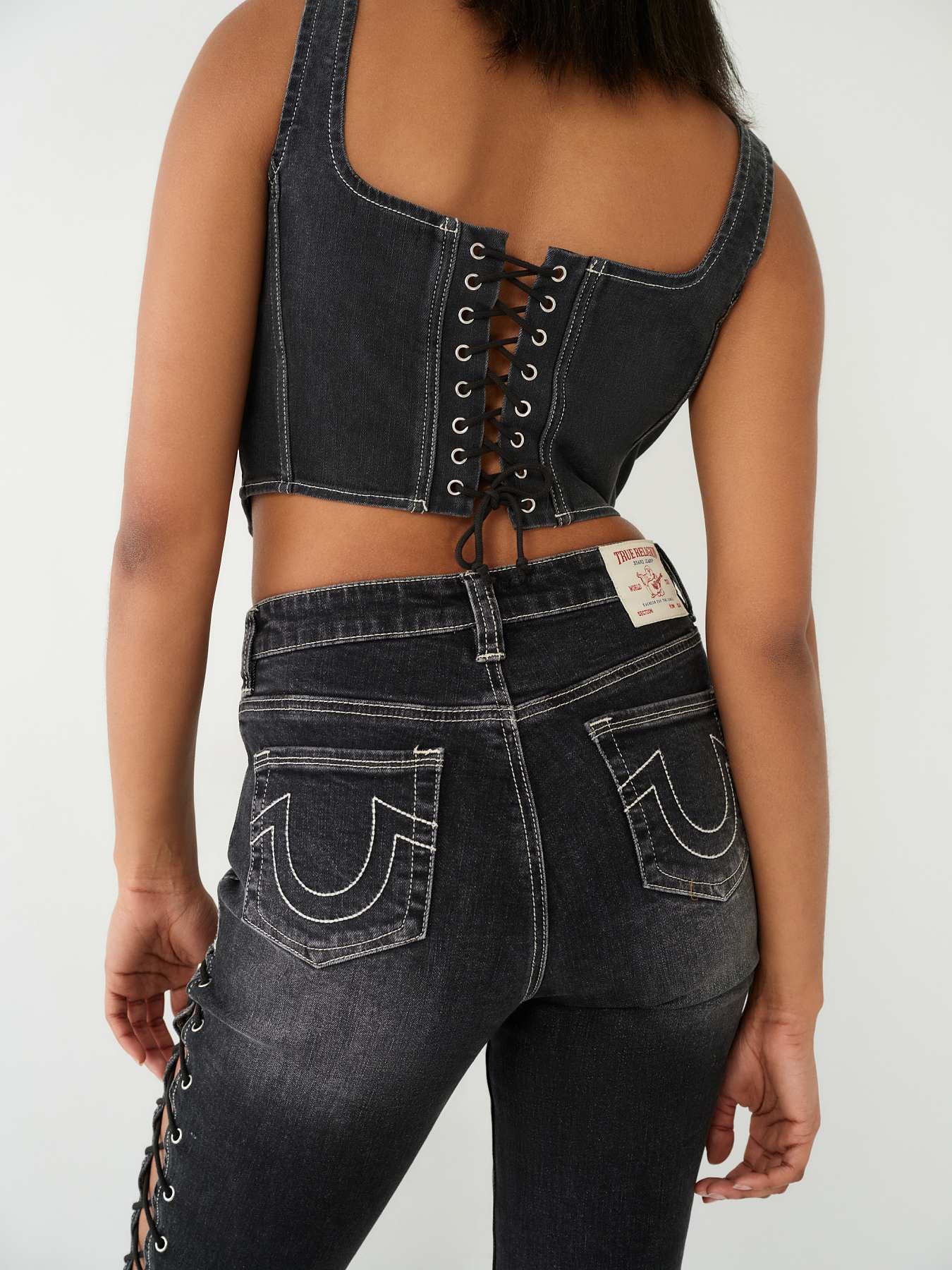 LACE UP DENIM CORSET TOP | True Religion