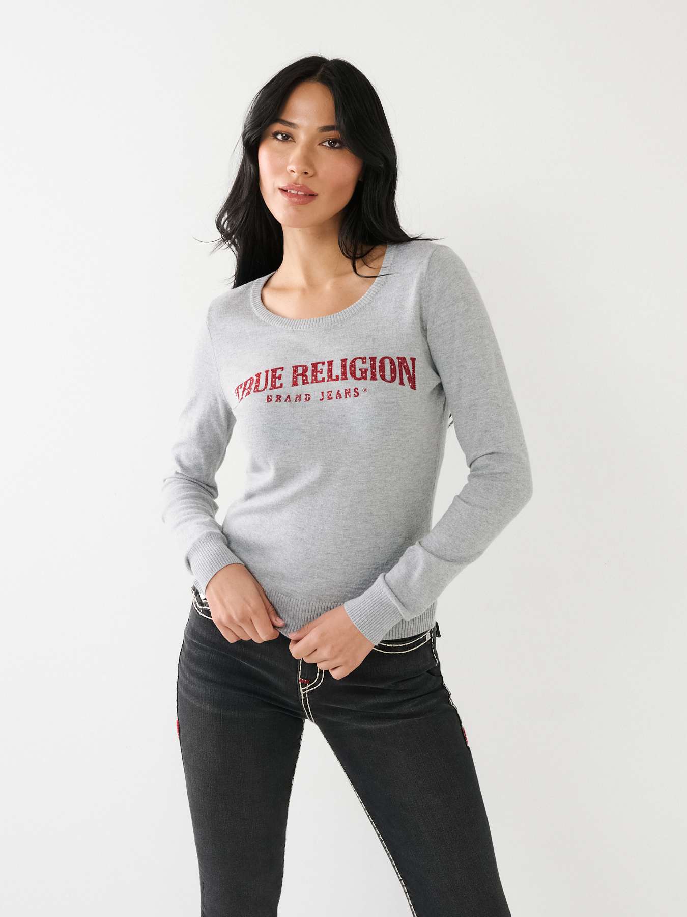 CRYSTAL TRUE RELIGION LOGO SWEATER