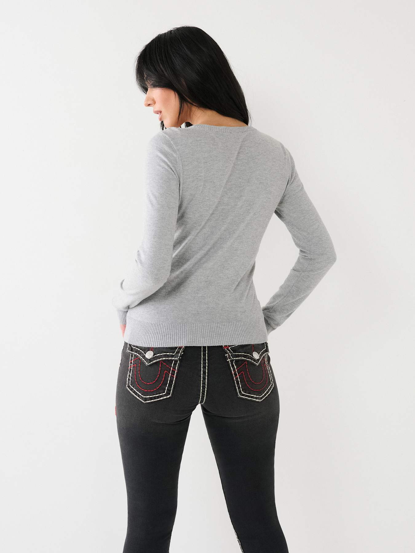 CRYSTAL TRUE RELIGION LOGO SWEATER