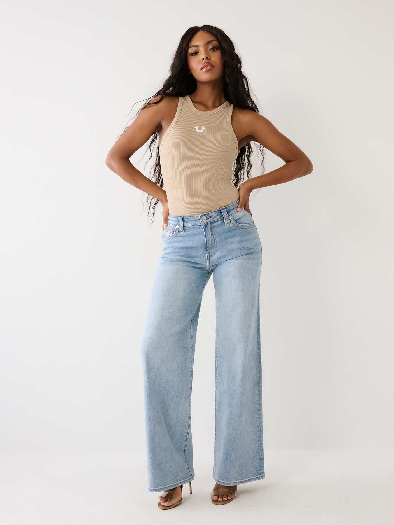 LEILA HIGH RISE WIDE LEG JEAN - Light Wash | True Religion