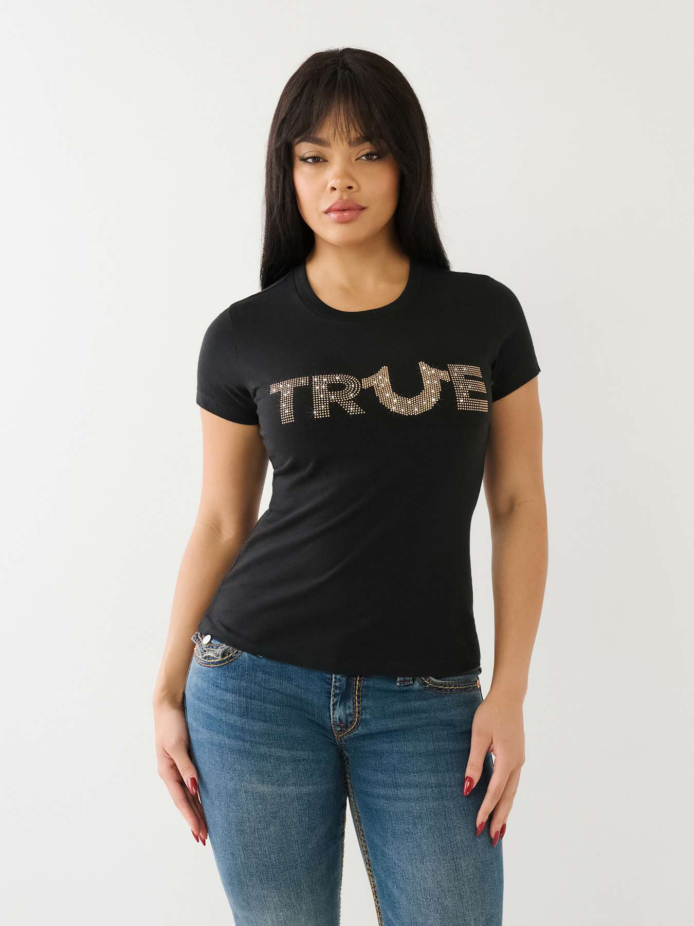 STUDDED TR LOGO CREW TEE | True Religion