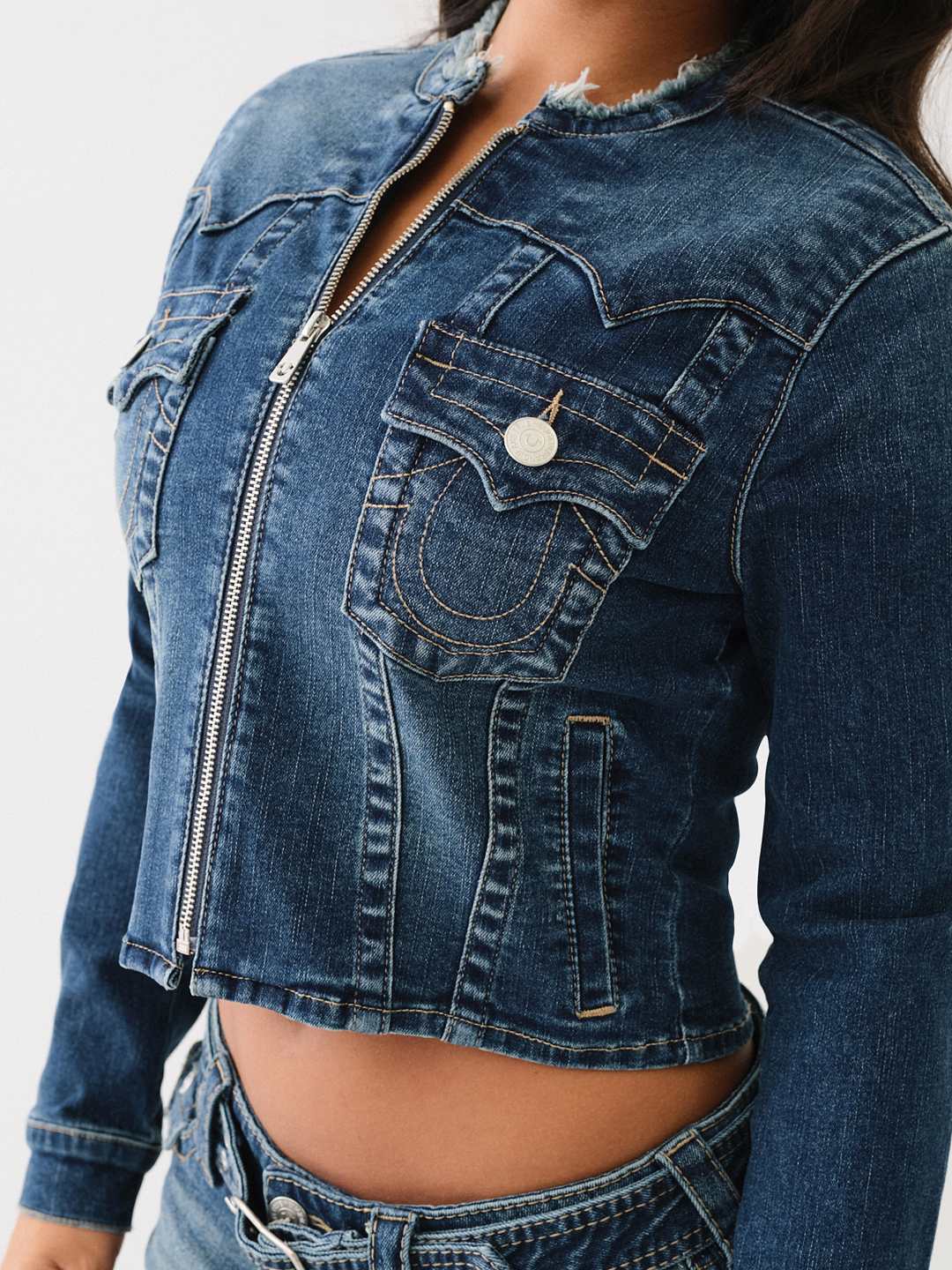 JIMMY FRAYED ZIP DENIM JACKET | True Religion