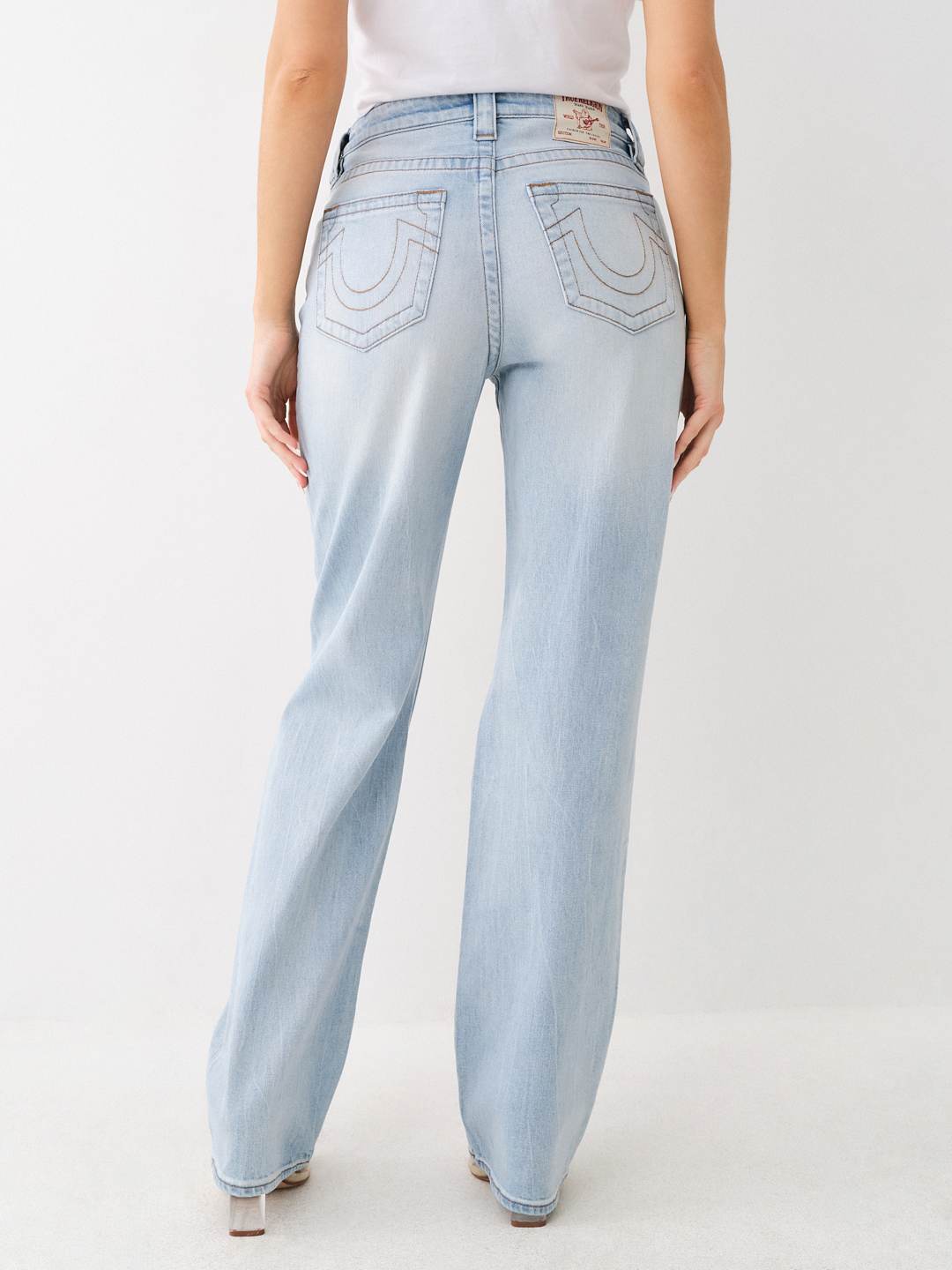SARAH DISTRESSED HIGH RISE JEAN - Cornflower with Destroy | True Religion