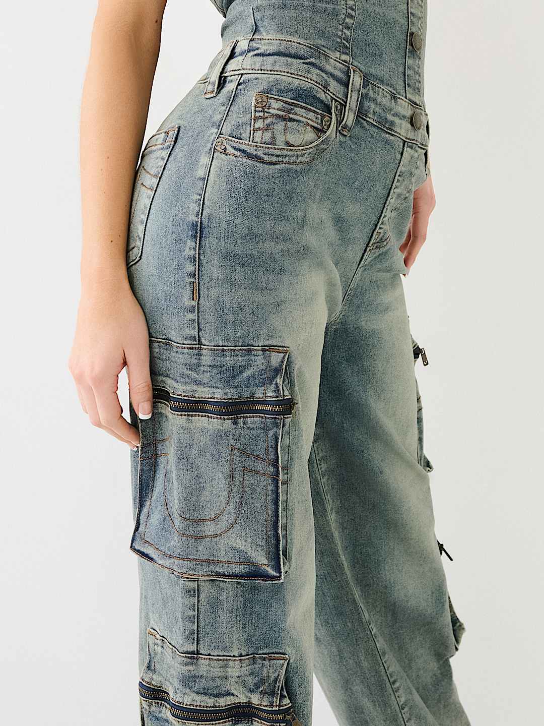 DENIM CARGO TUBE JUMPSUIT | True Religion